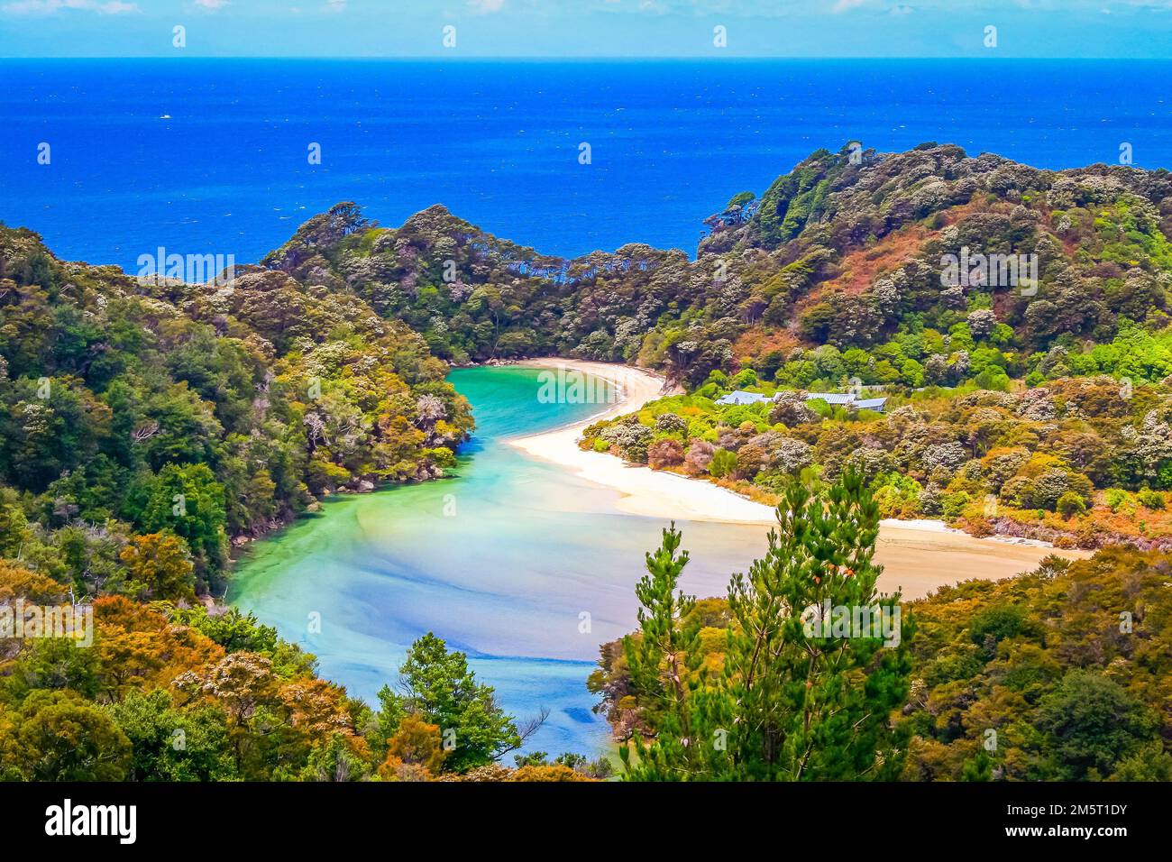 Idyllic beach in abel tasman national park, New Zealand South Island ...