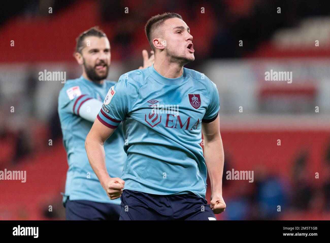 Taylor Harwood Bellis #5 of Burnley celebrates after the Sky Bet ...