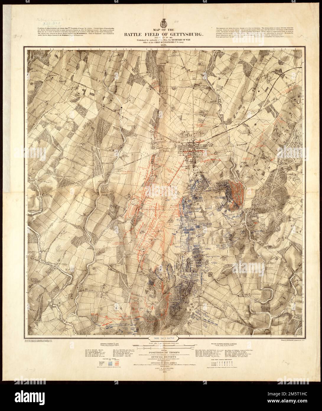 Map of the battlefield of Gettysburg, July 1st, 2nd, 3rd, 1863 : Third ...