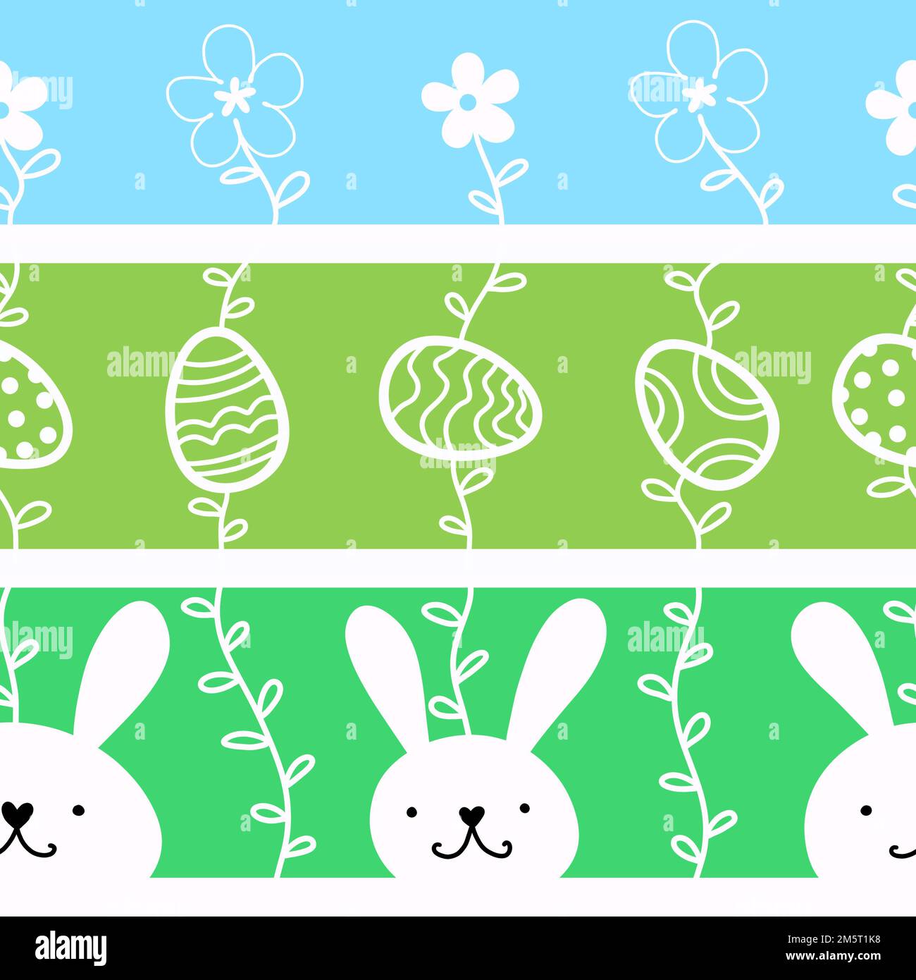 Cartoon animals seamless Easter eggs and rabbit bunnies pattern for ...