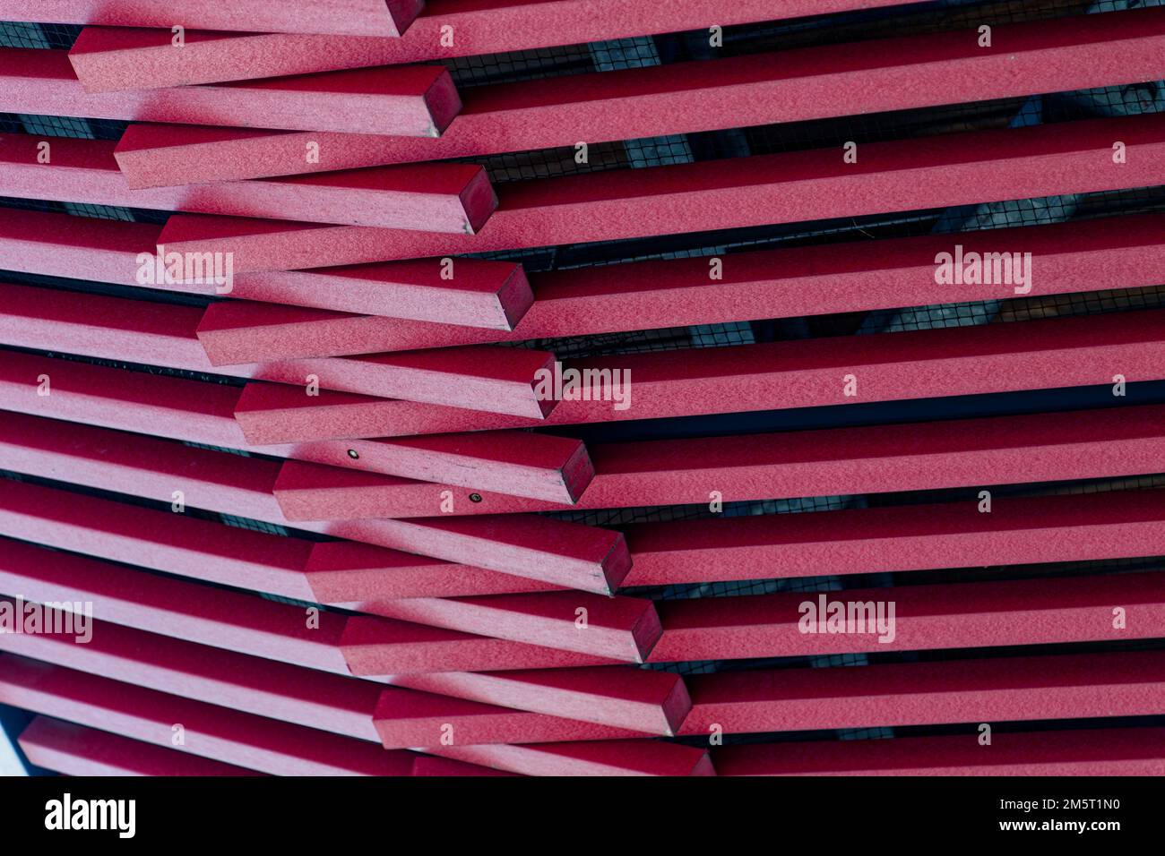 Pier 15's red-ribbed ceiling shelters dining and entertainment spaces ...