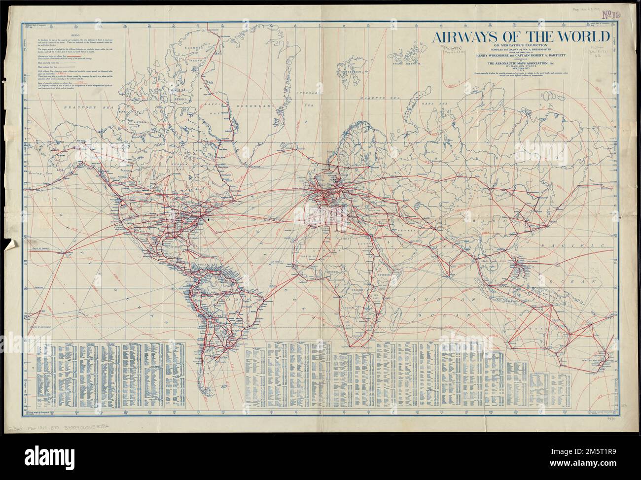 Airways of the world on Mercator's projection. Includes table of the ...