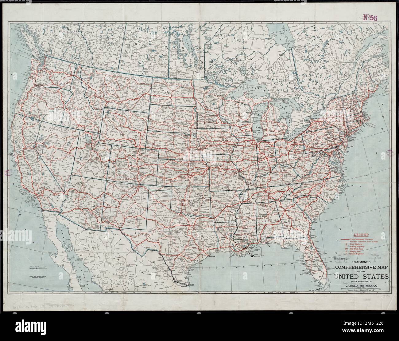 Transcontinental highways map hi-res stock photography and images - Alamy