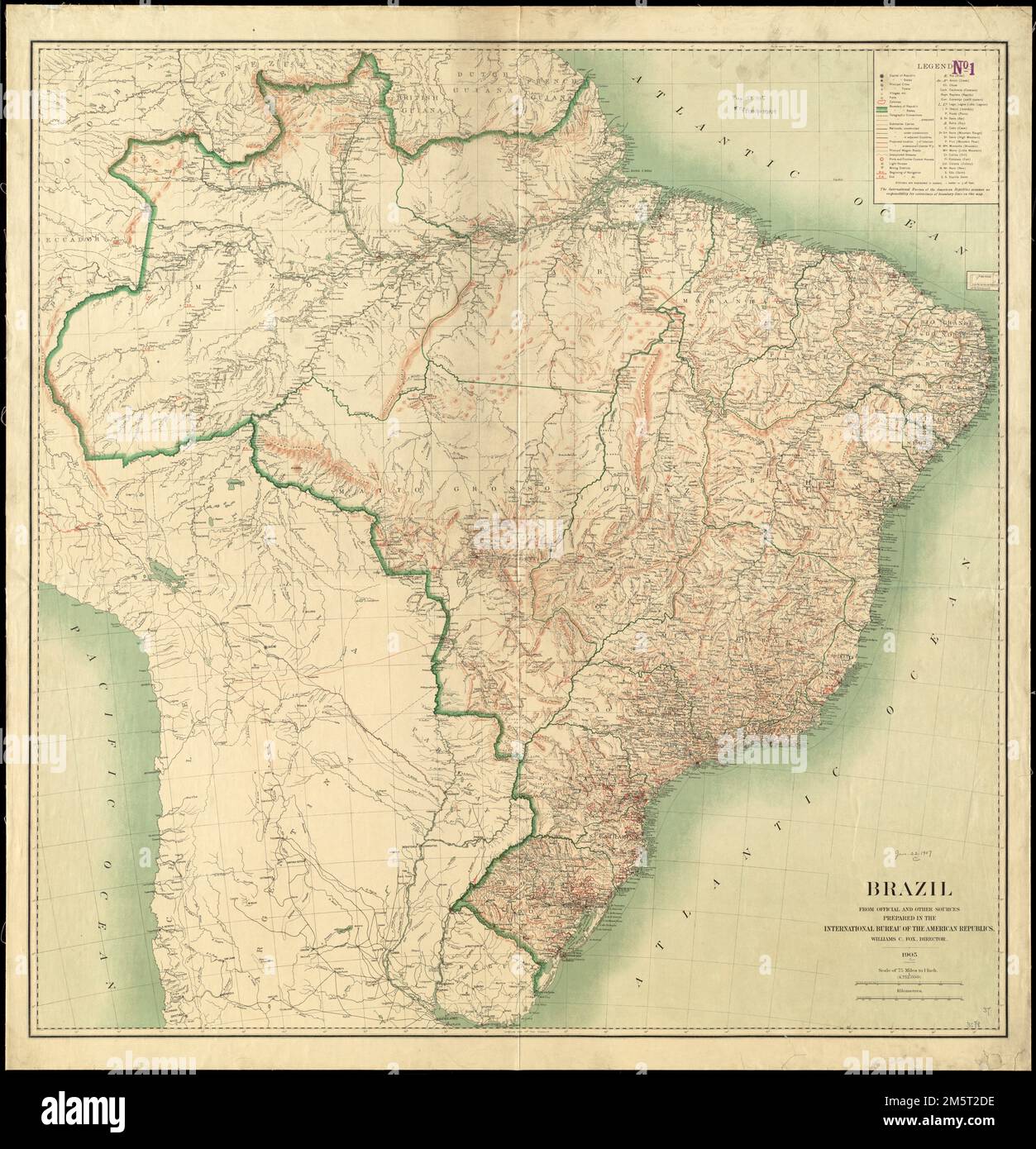 Brazil : from official and other sources. Relief shown by shading. "The ...