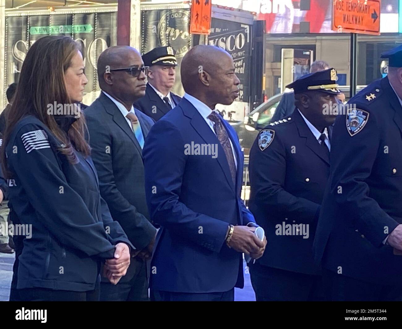 Mayor Eric Adams holds Security Briefing Times Square, New York City ...