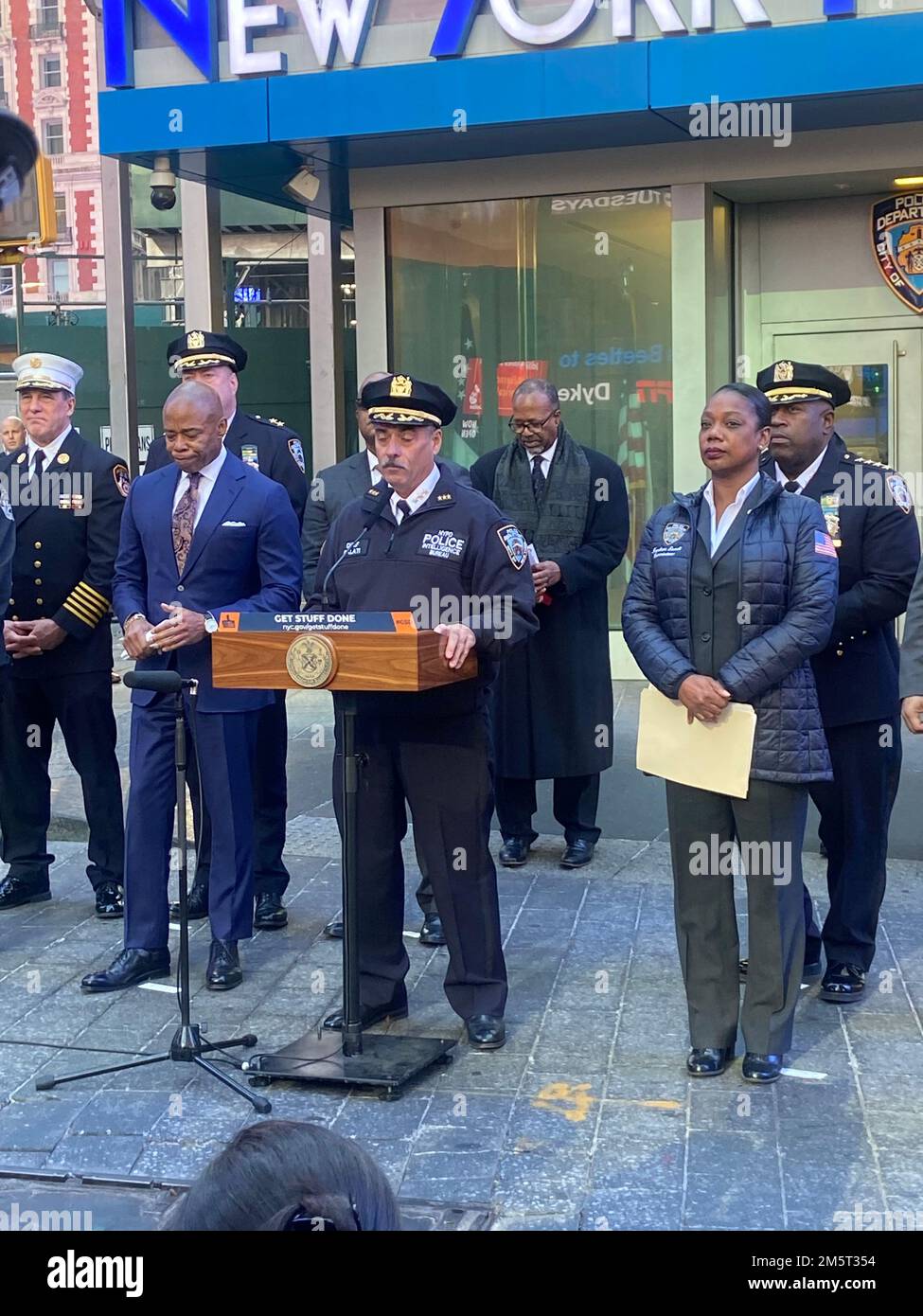 Mayor Eric Adams holds Security Briefing Times Square, New York City ...