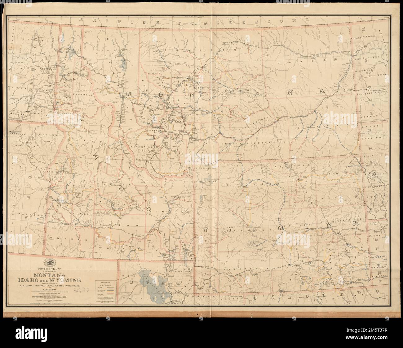 Washington oregon idaho montana map hi-res stock photography and images ...