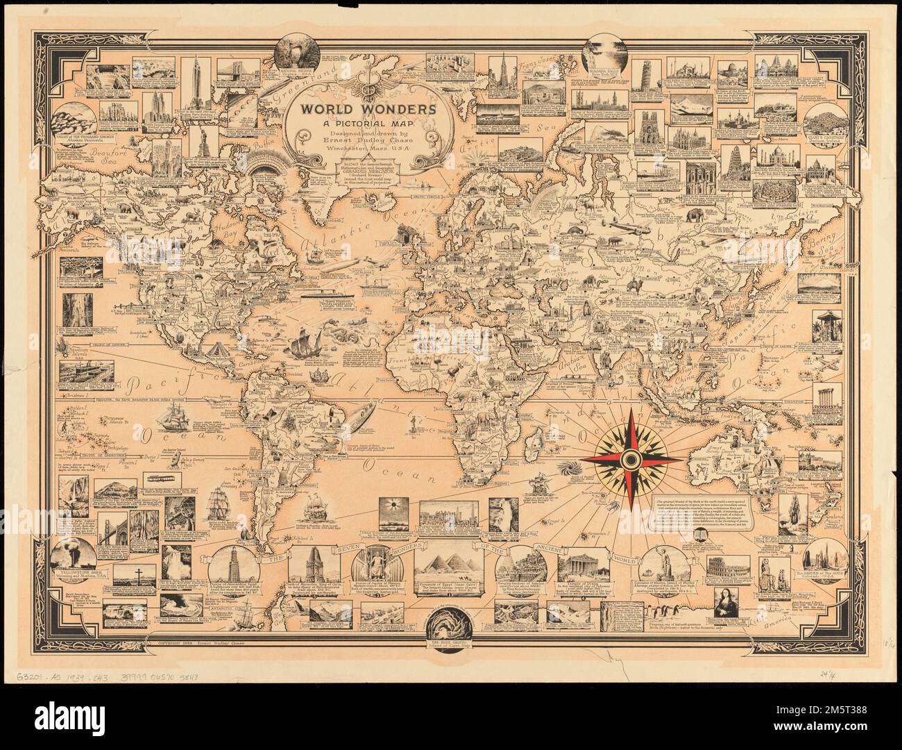 World wonders : a pictorial map. Contains text and images on the maps ...