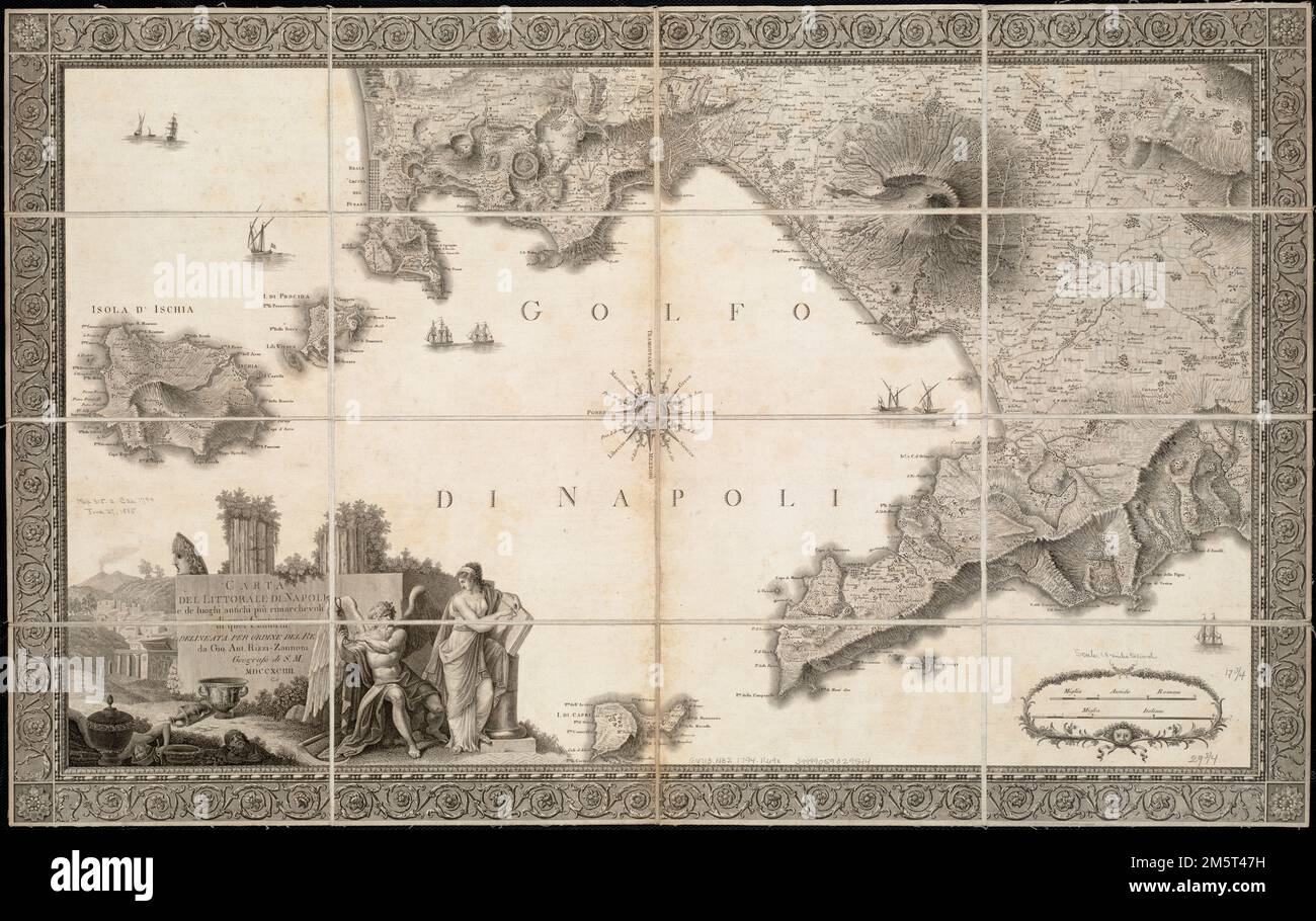 Carta Del Littorale Di Napoli e de luoghi antichi più rimarchevoli di ...