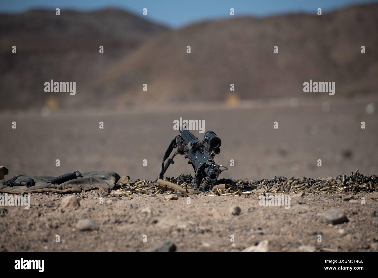 An M240B sits on the firing line, at Arta Range, Djibouti, Nov. 29 ...