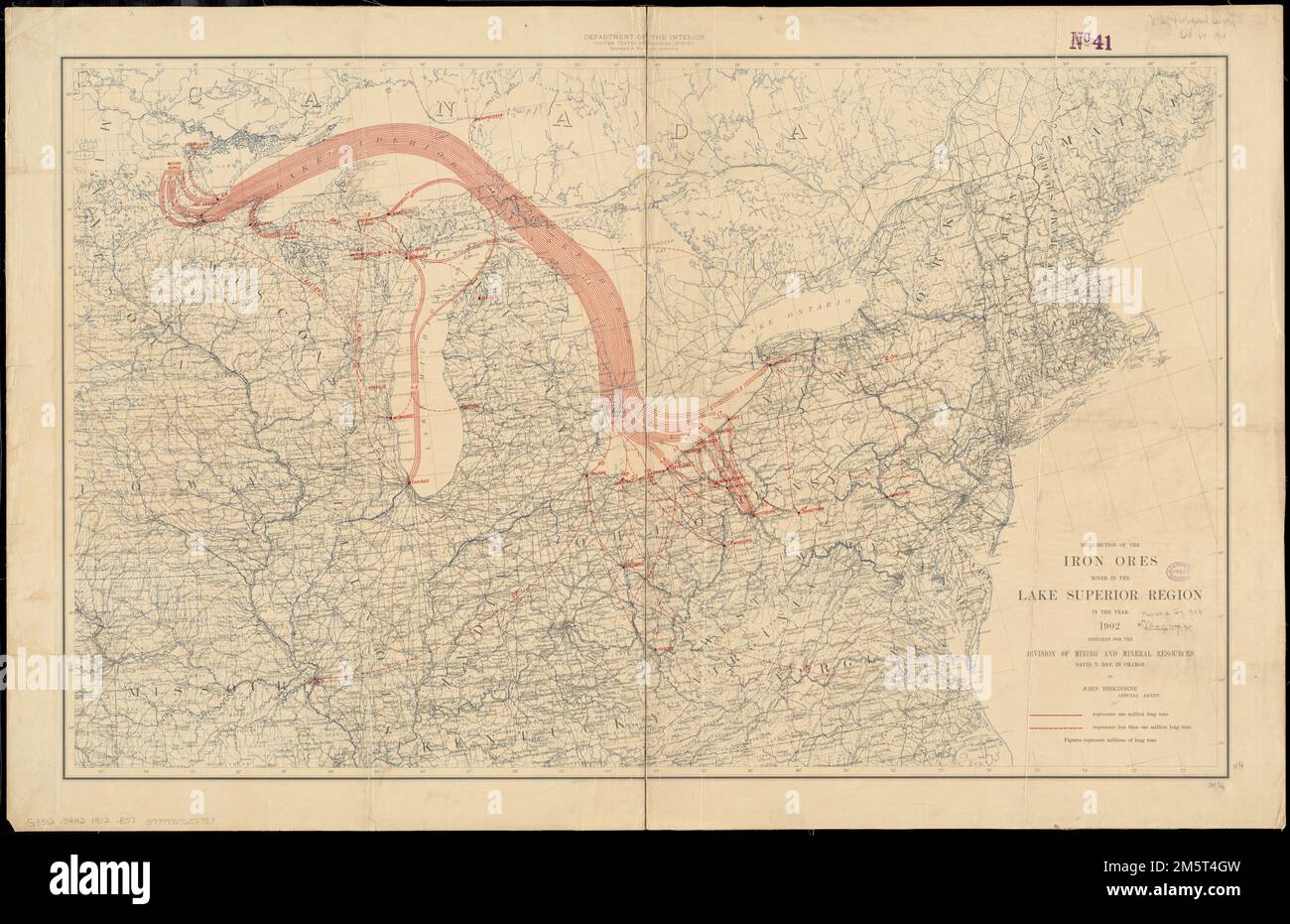 Distribution of the iron ores mined in the Lake Superior Region in the ...