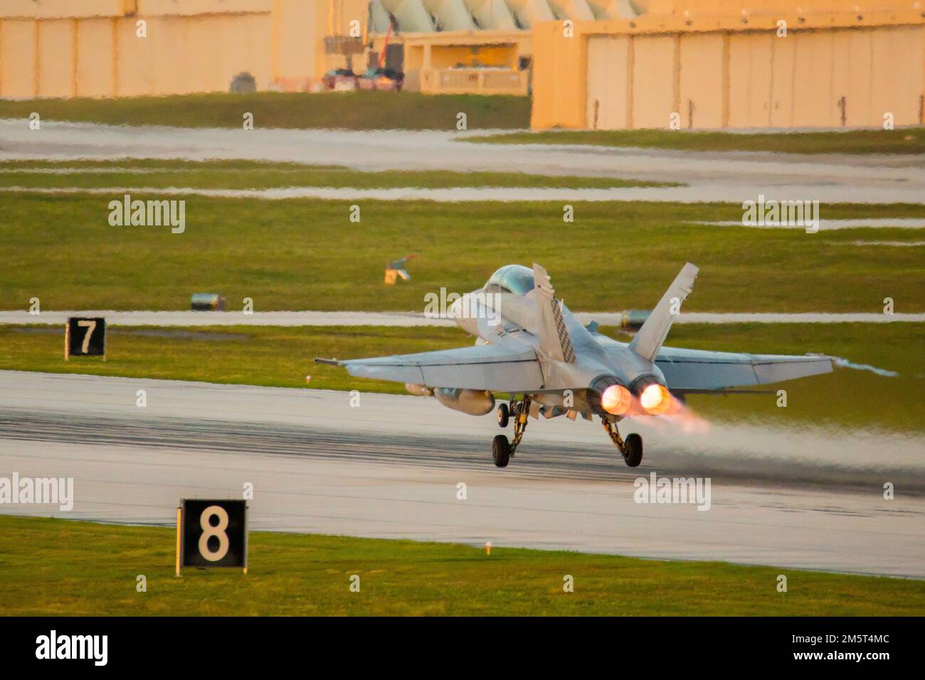 A U.S. Marine Corps F/A-18D Hornet aircraft with Marine All Weather ...
