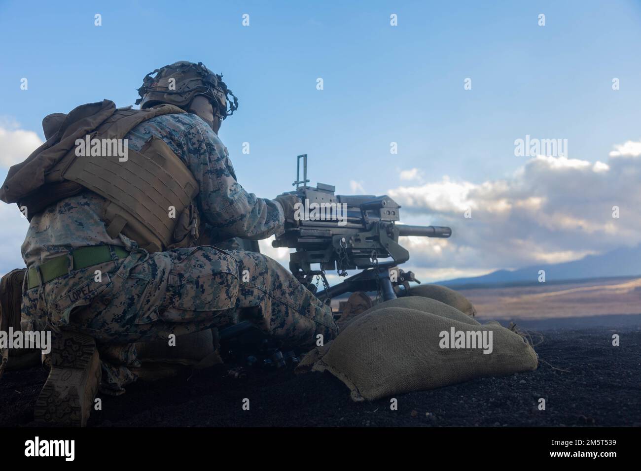 A U.S. Marine with 1st Battalion, 2d Marines fires a Mark 19 40 mm ...
