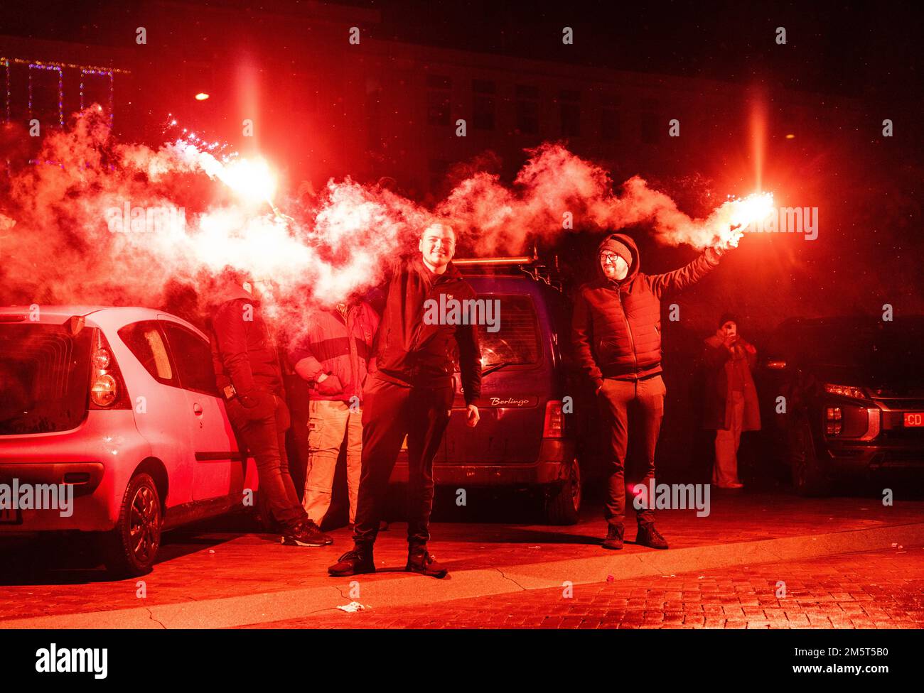 SCHEVENINGEN - The bonfire on the Noorderstrand of Scheveningen. The ...