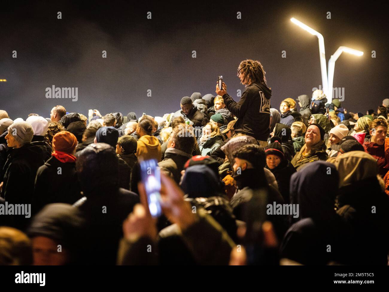 SCHEVENINGEN - The bonfire on the Noorderstrand of Scheveningen. The ...