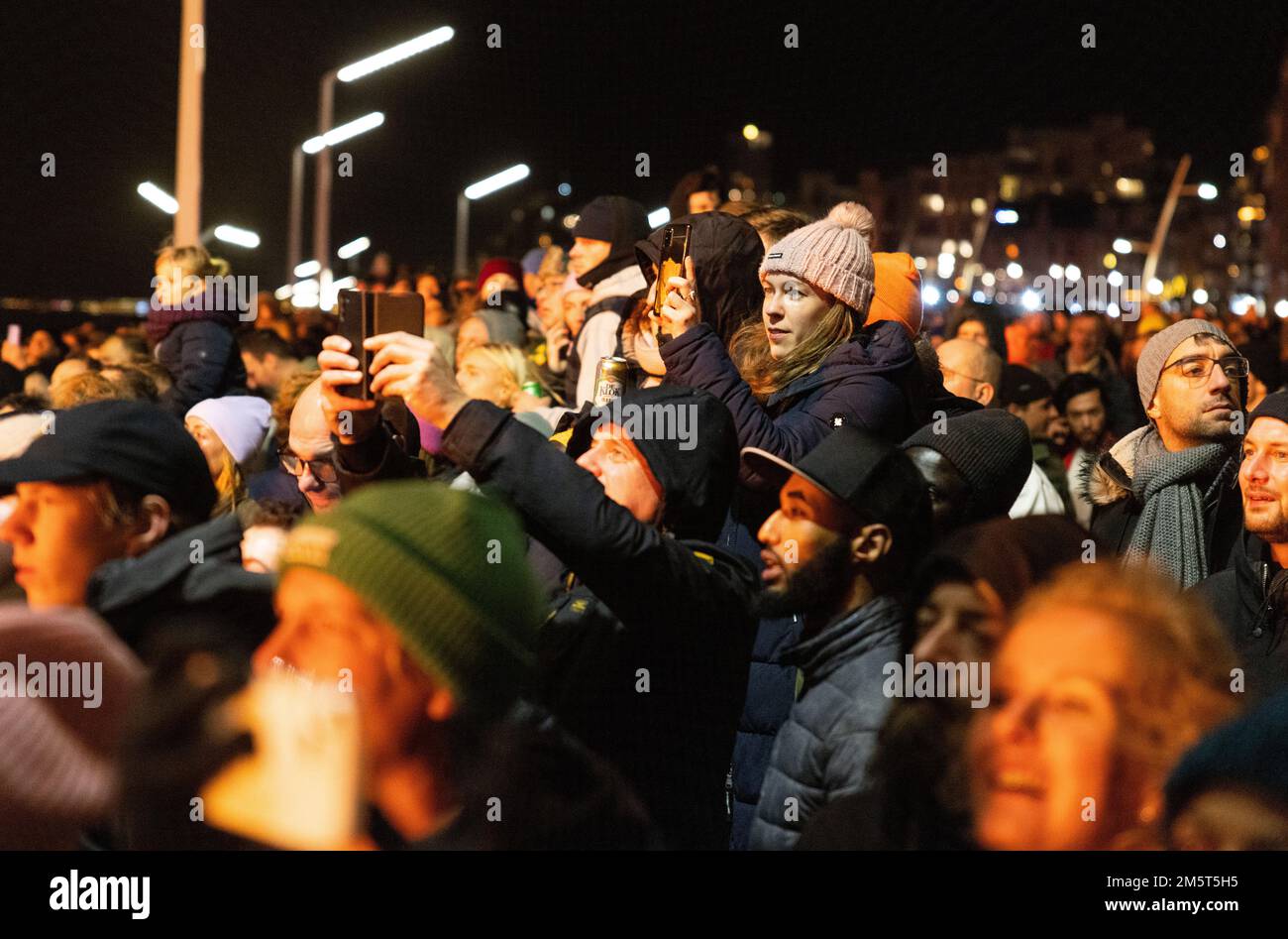 SCHEVENINGEN - The bonfire on the Noorderstrand of Scheveningen. The ...