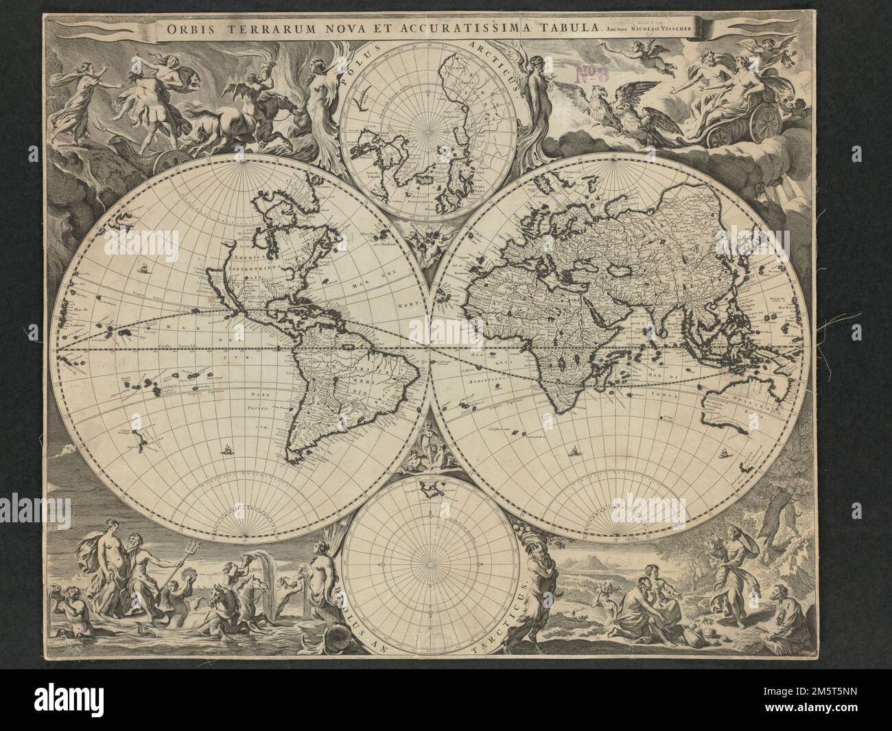 Orbis terrarum nova et accuratissima tabula. Relief shown pictorially ...