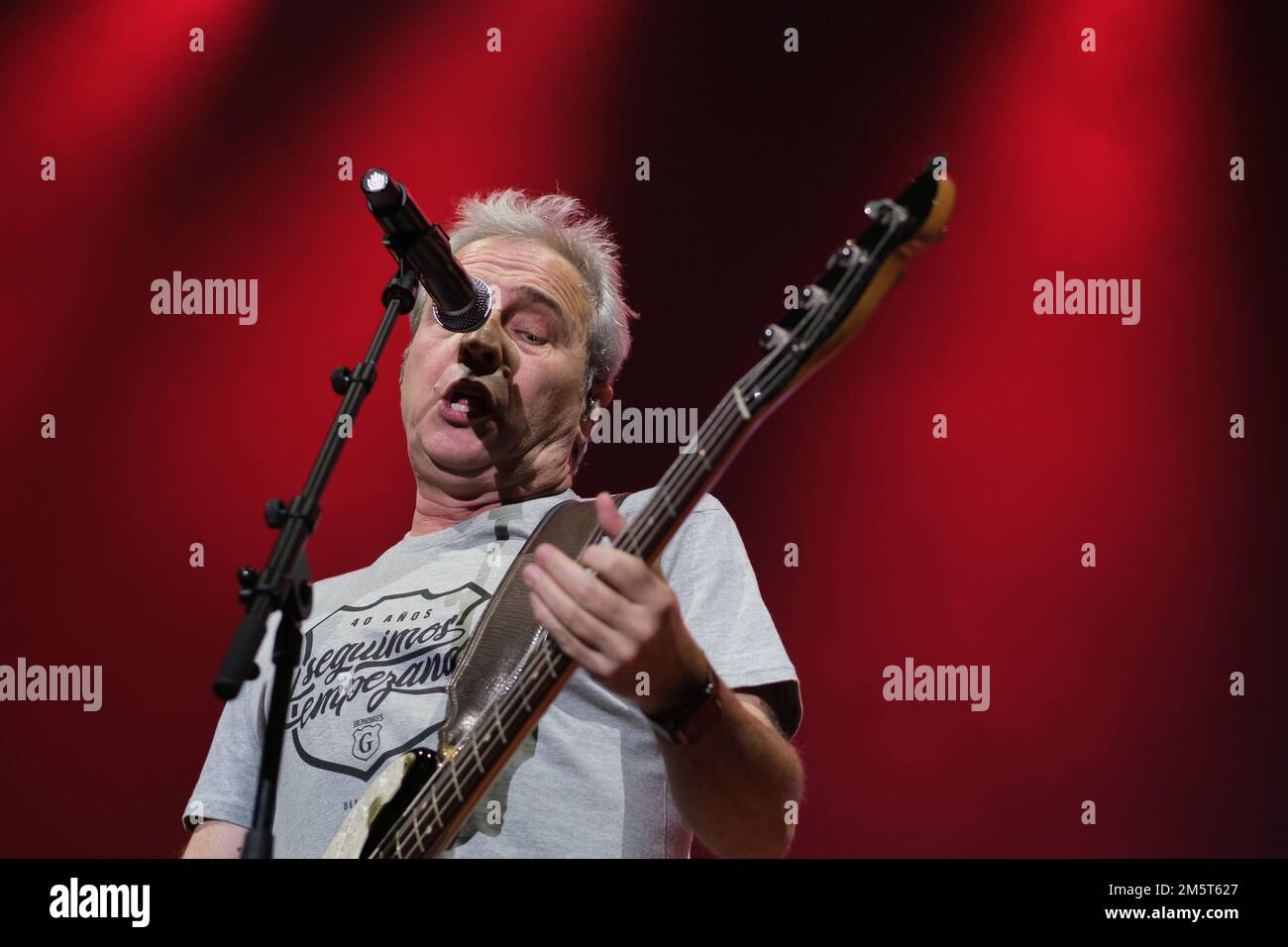 Singer David Summers of the band Hombres G, performs during the 40th ...