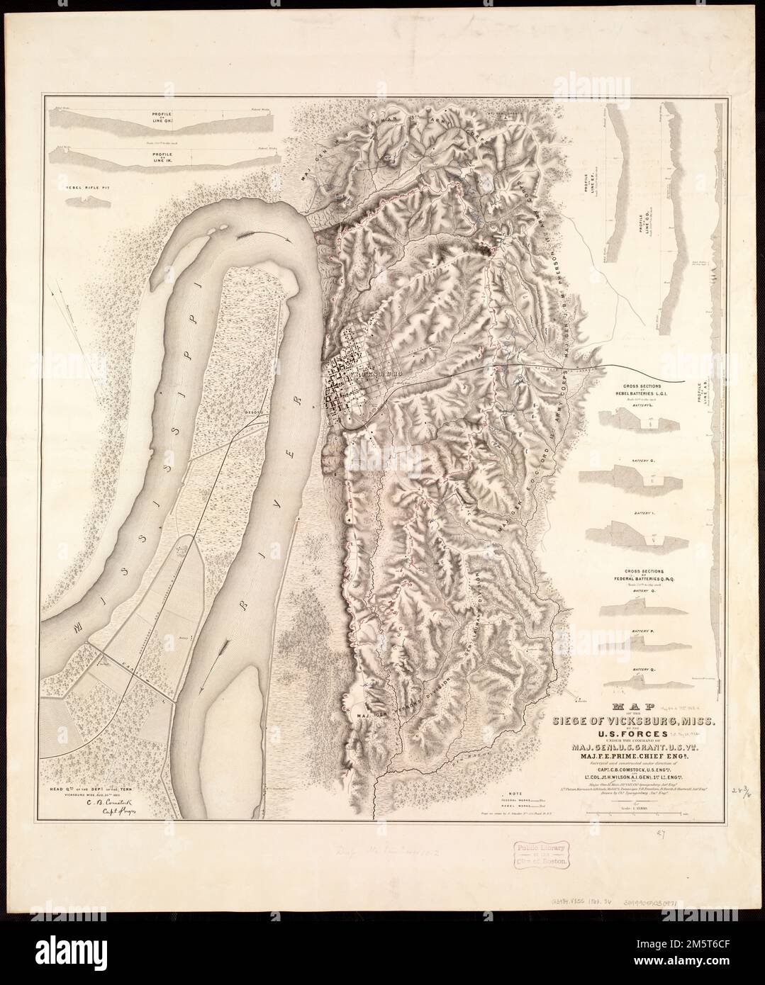 Map of the siege of Vicksburg, Miss. Signed (facsim.): C.B. Comstock ...