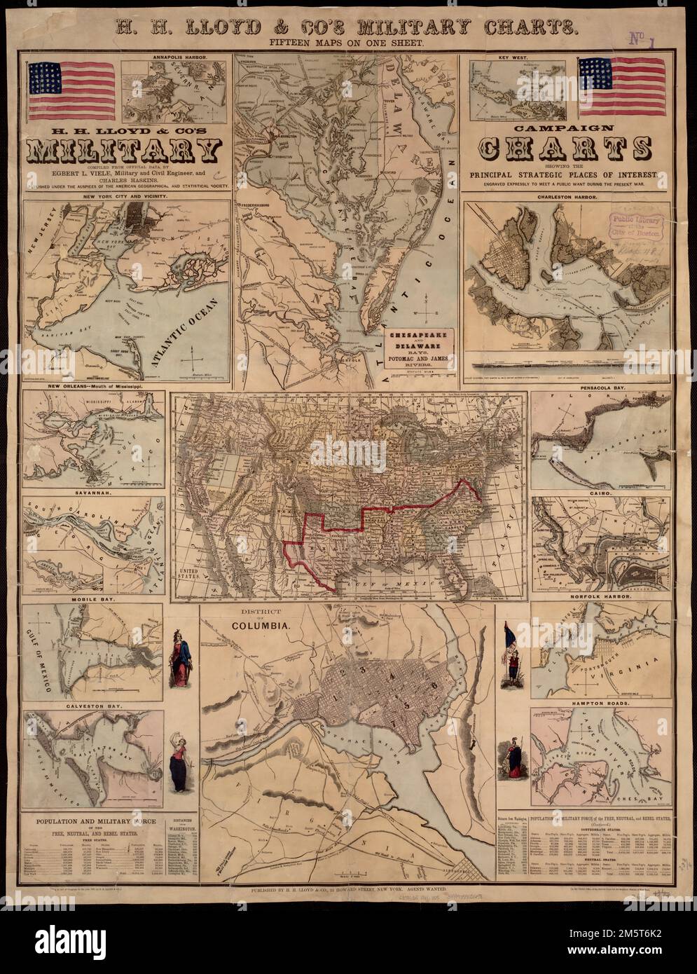 H.H. Lloyd & Co's campaign military charts showing the principal ...