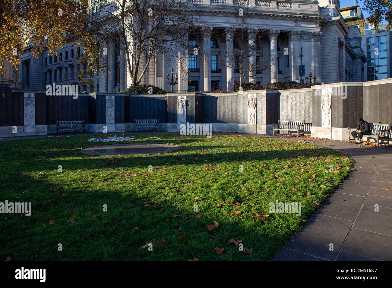 London, England – December 2022. Trinity Square Gardens contains a ...