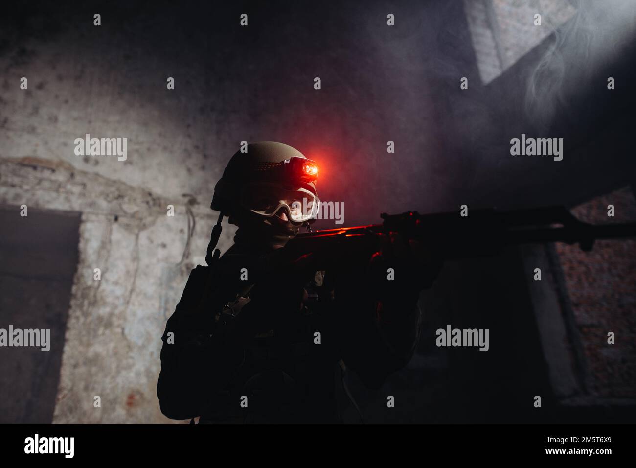 Ukrainian soldiers on the battlefield. Special forces conduct ...