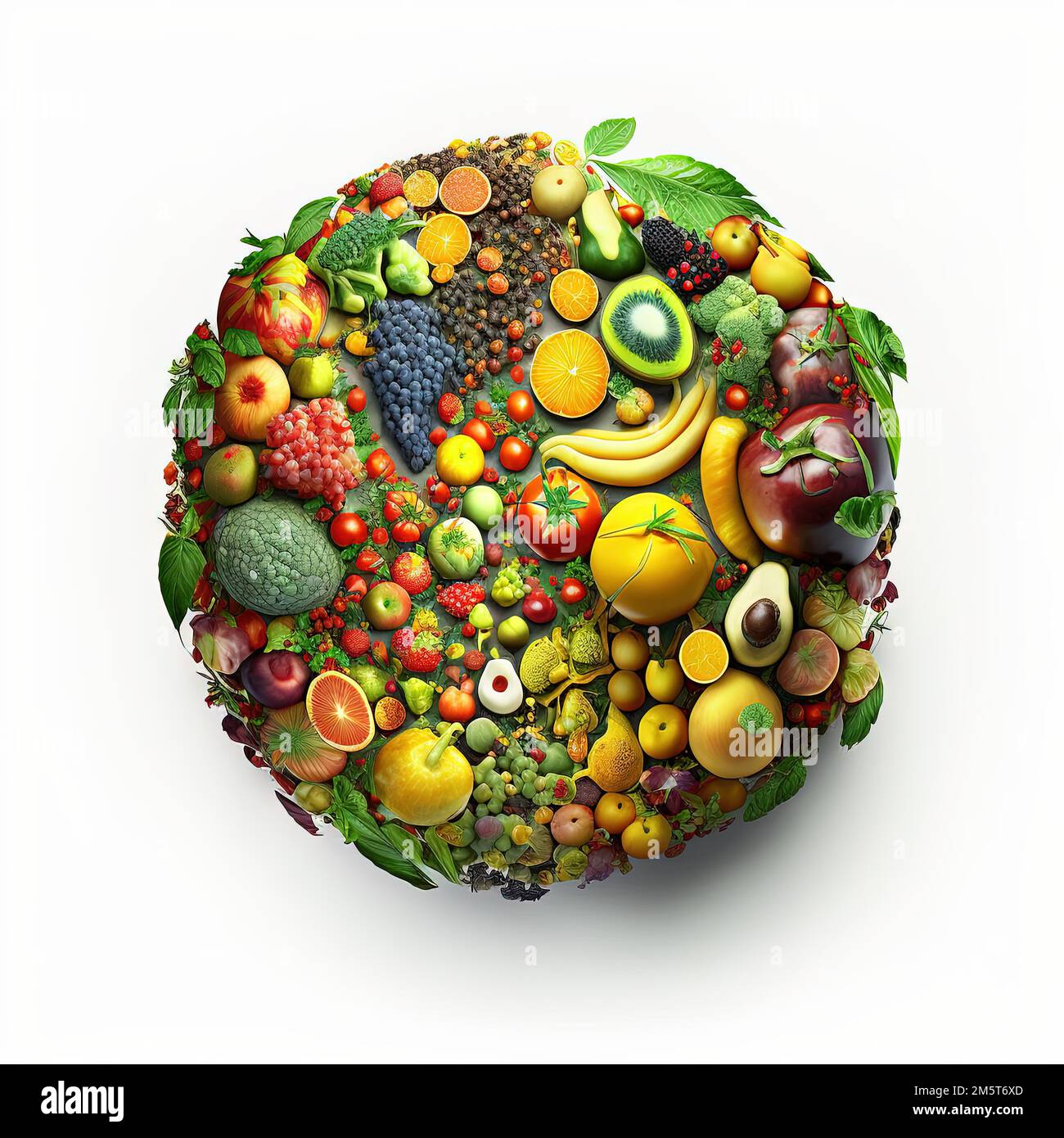 Planet earth made with fruits and vegetables Stock Photo - Alamy