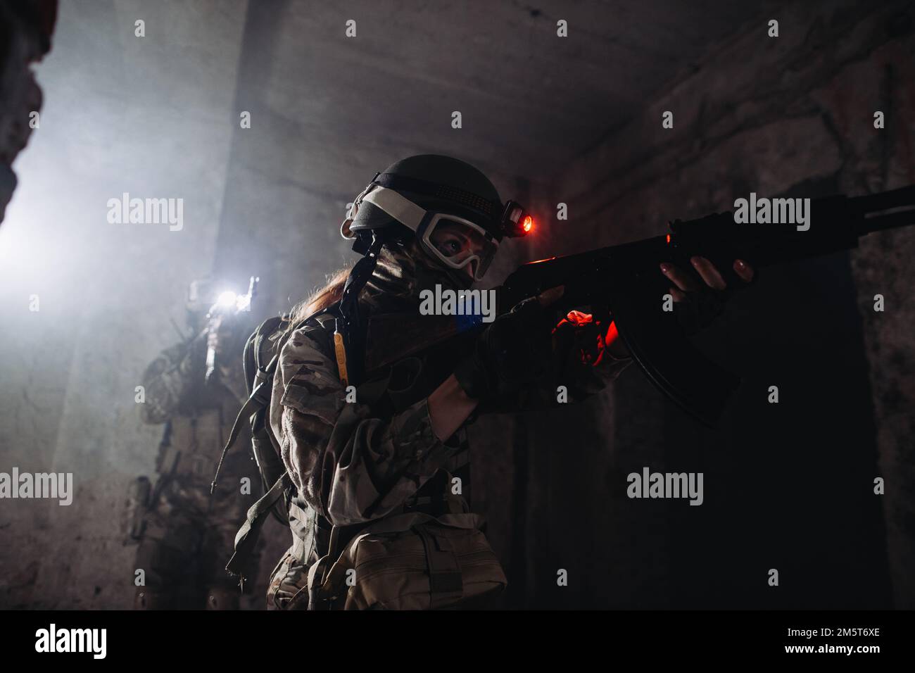 Ukrainian soldiers on the battlefield. Special forces conduct ...