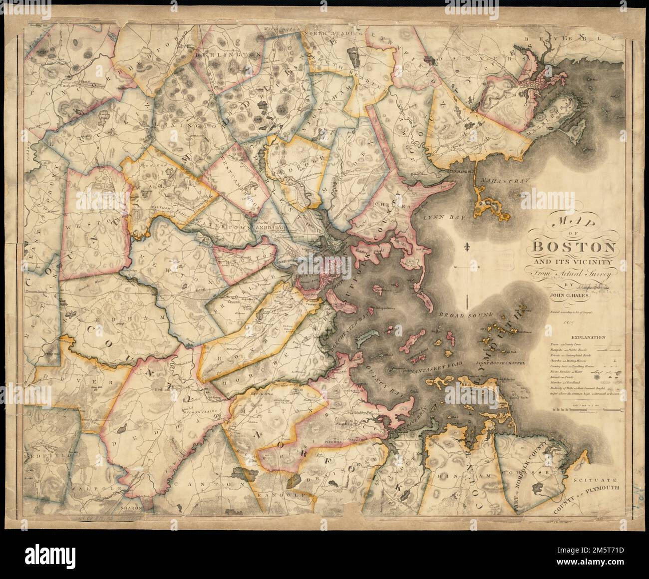 Map of Boston and its vicinity from actual survey. Engraved by Edwin ...