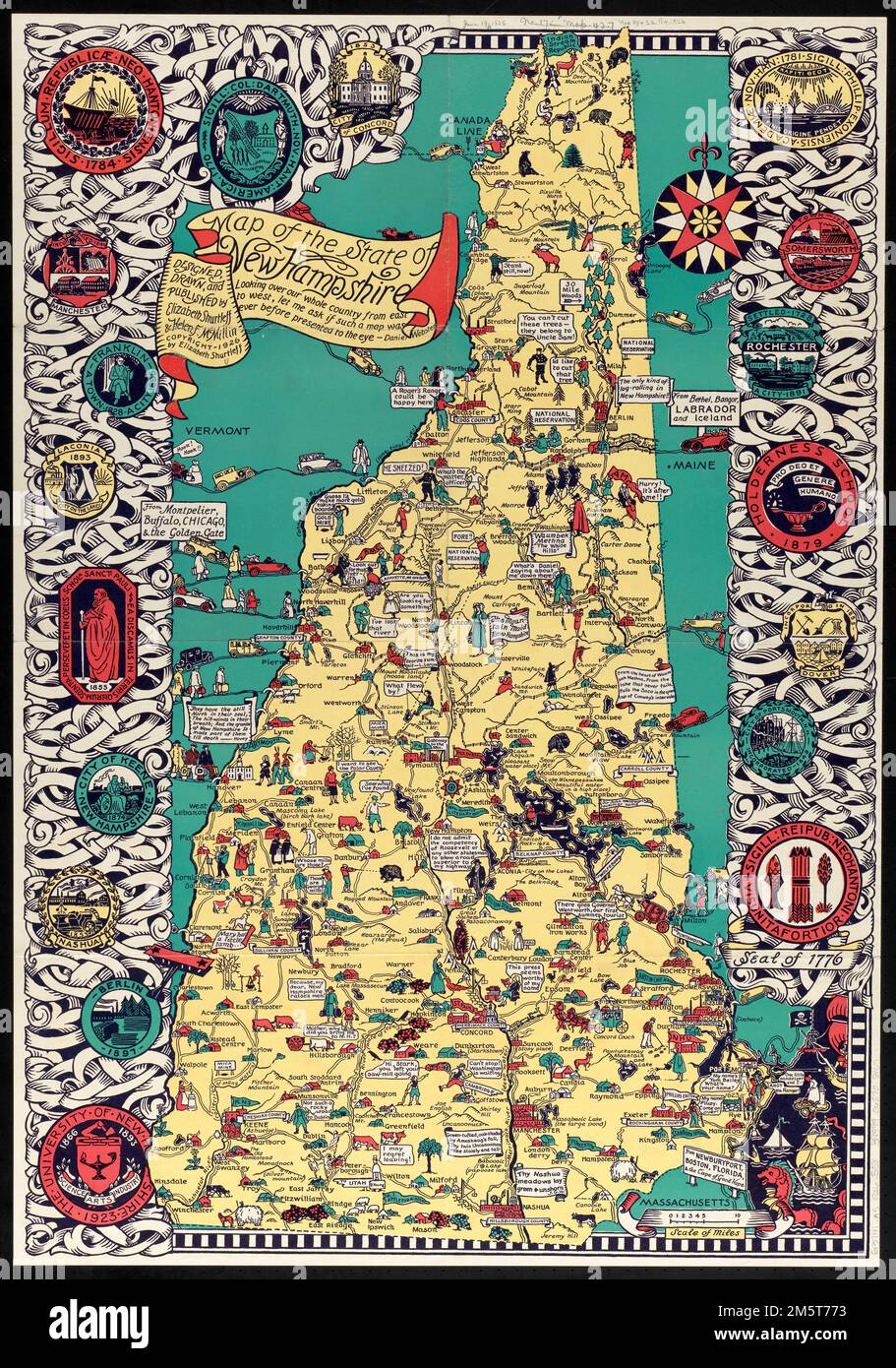 Map of the state of New Hampshire : looking over our whole country from ...