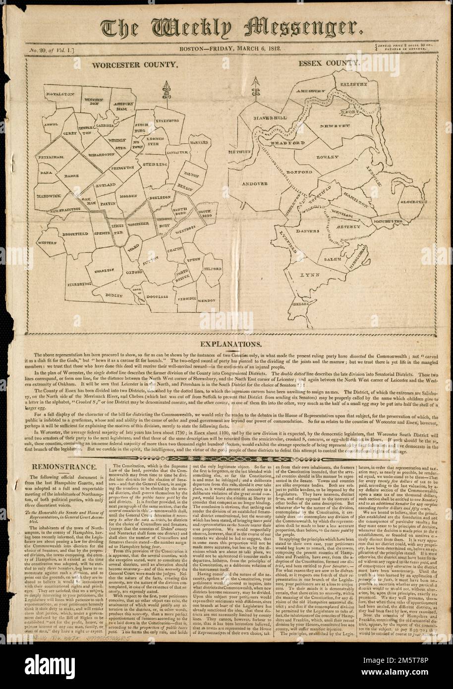 Worcester County : Essex County. Maps of Worcester and Essex counties ...