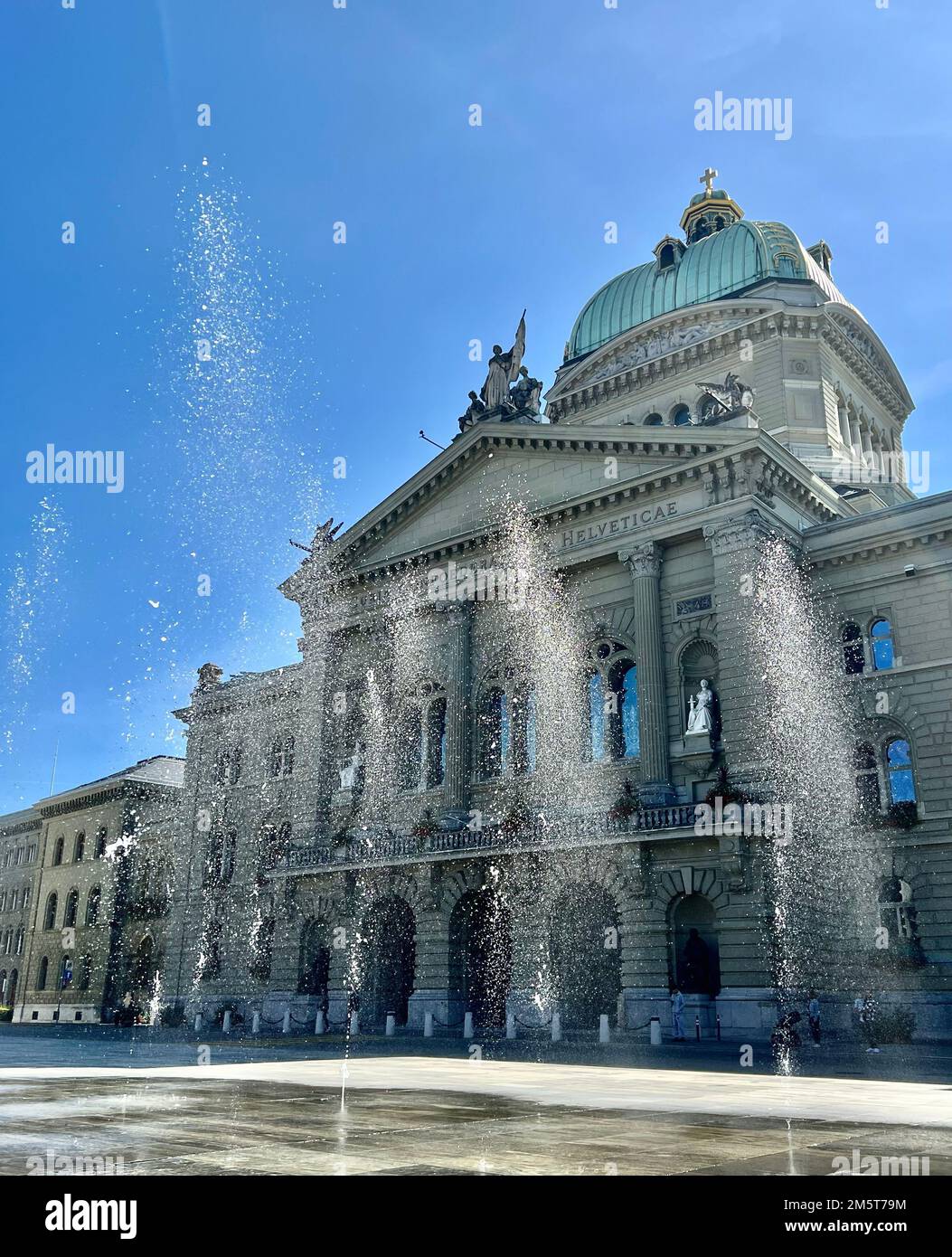 A vertical shot of a traditional building of Federal Palace, Bern ...