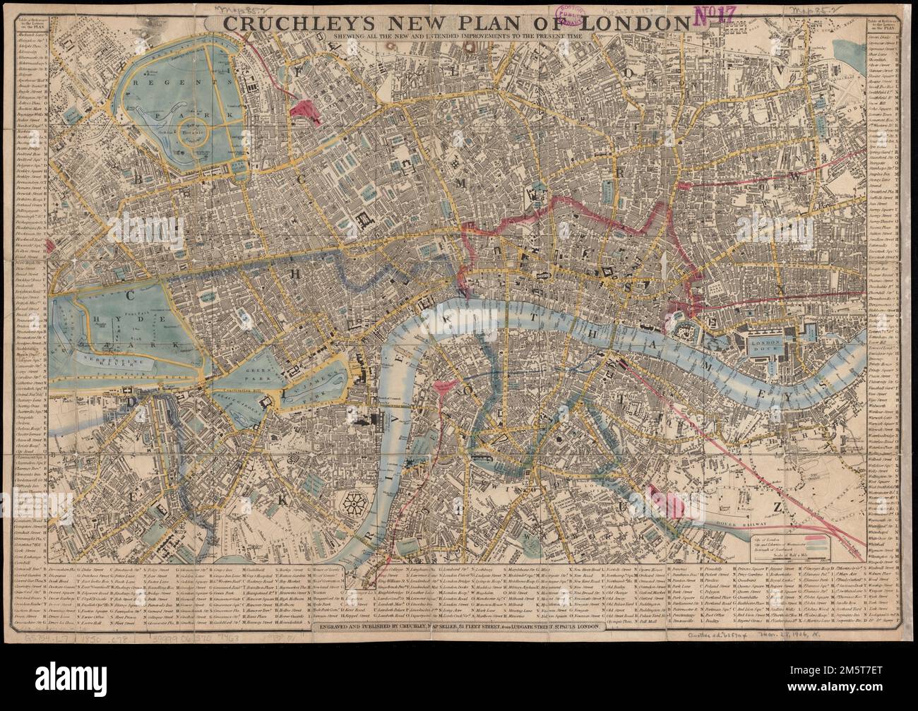 Cruchley’s new plan of london hi-res stock photography and images - Alamy
