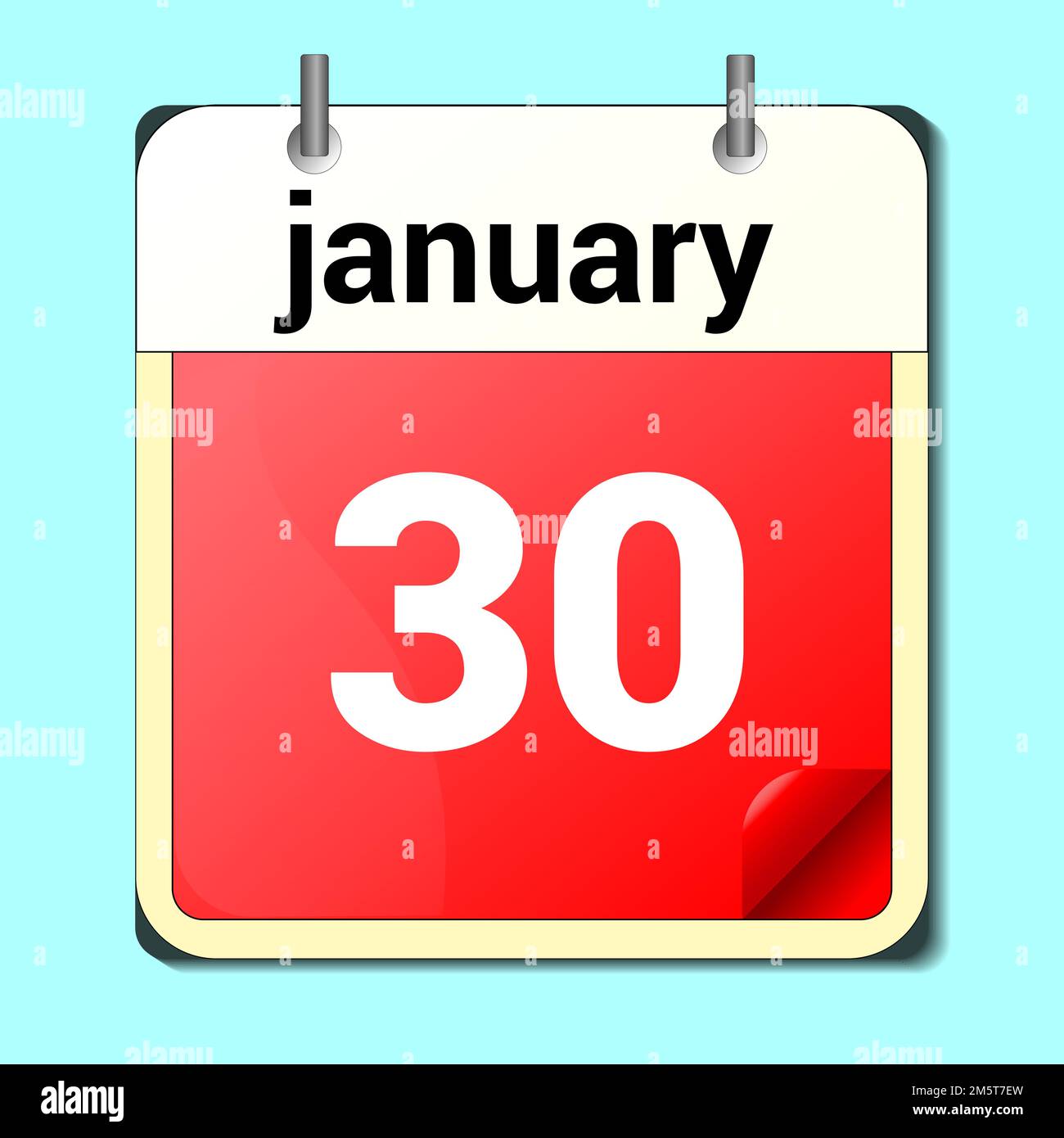 day on the calendar, vector image format, january 30 Stock Vector Image ...