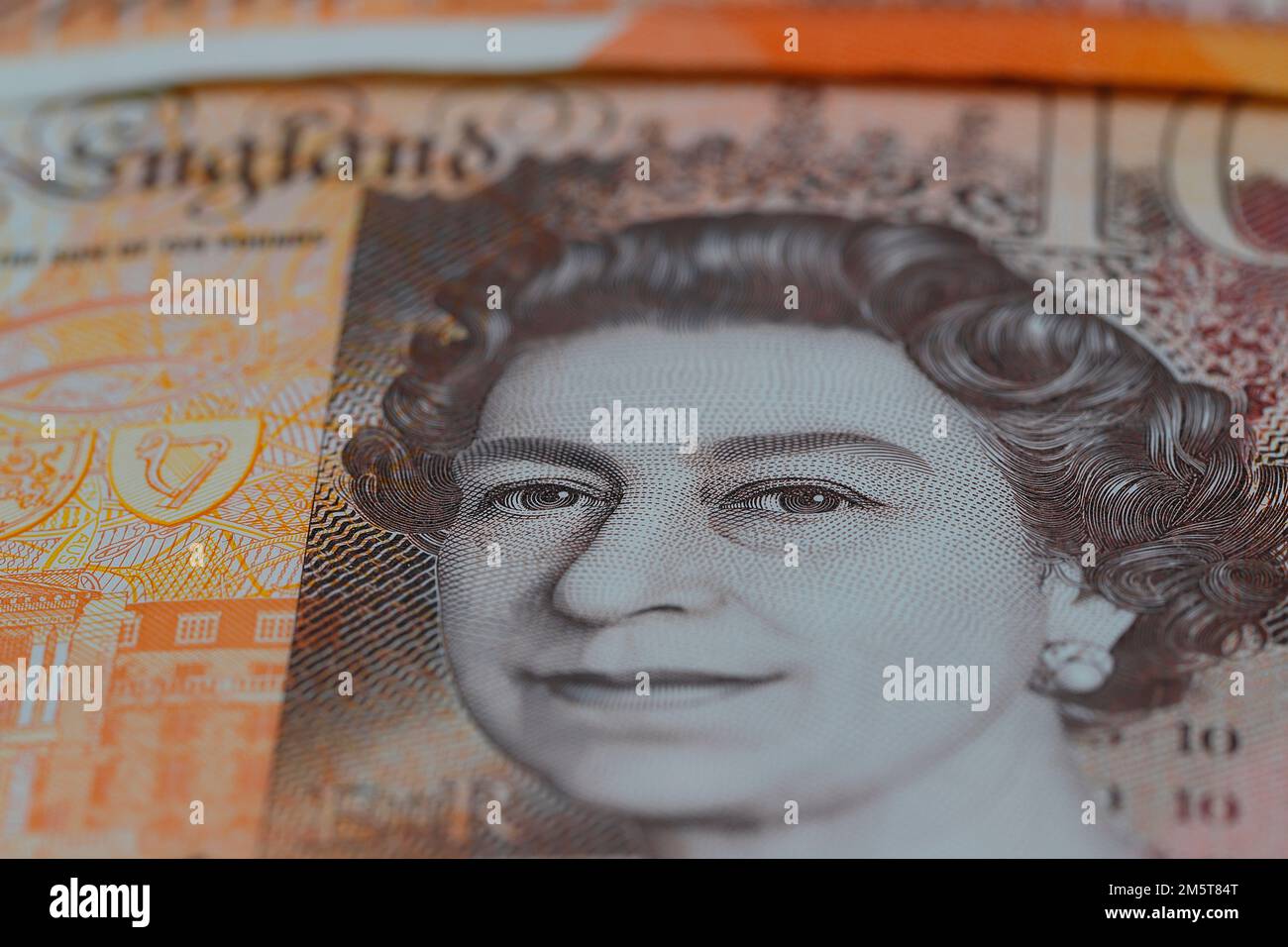 British polymer £10 banknotes issued by the Bank Of England Stock Photo ...