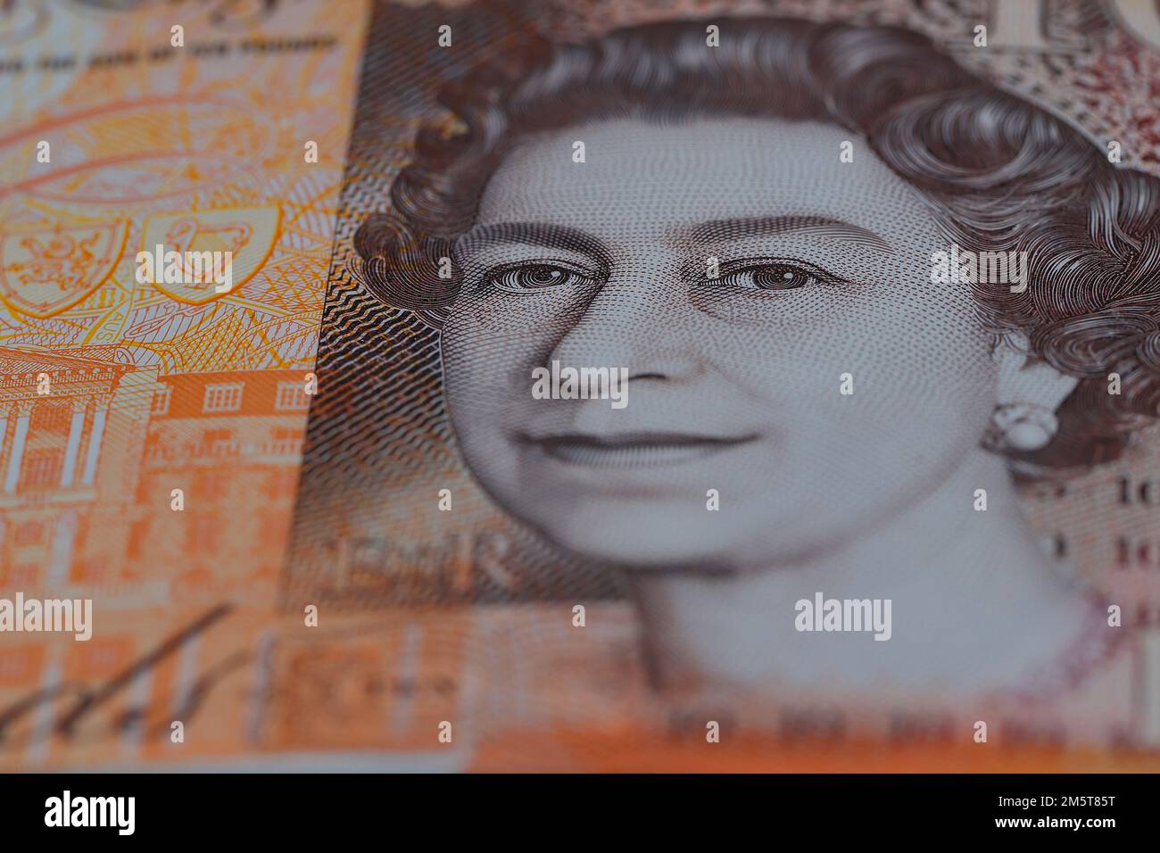 British polymer £10 banknotes issued by the Bank Of England Stock Photo ...