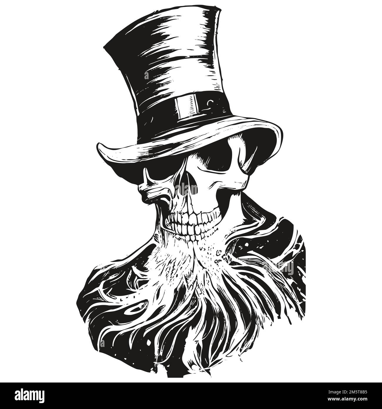 Skull Hat For T Shirt Vector Hand Drawn Black And White Clip Art Stock Vector Image And Art Alamy