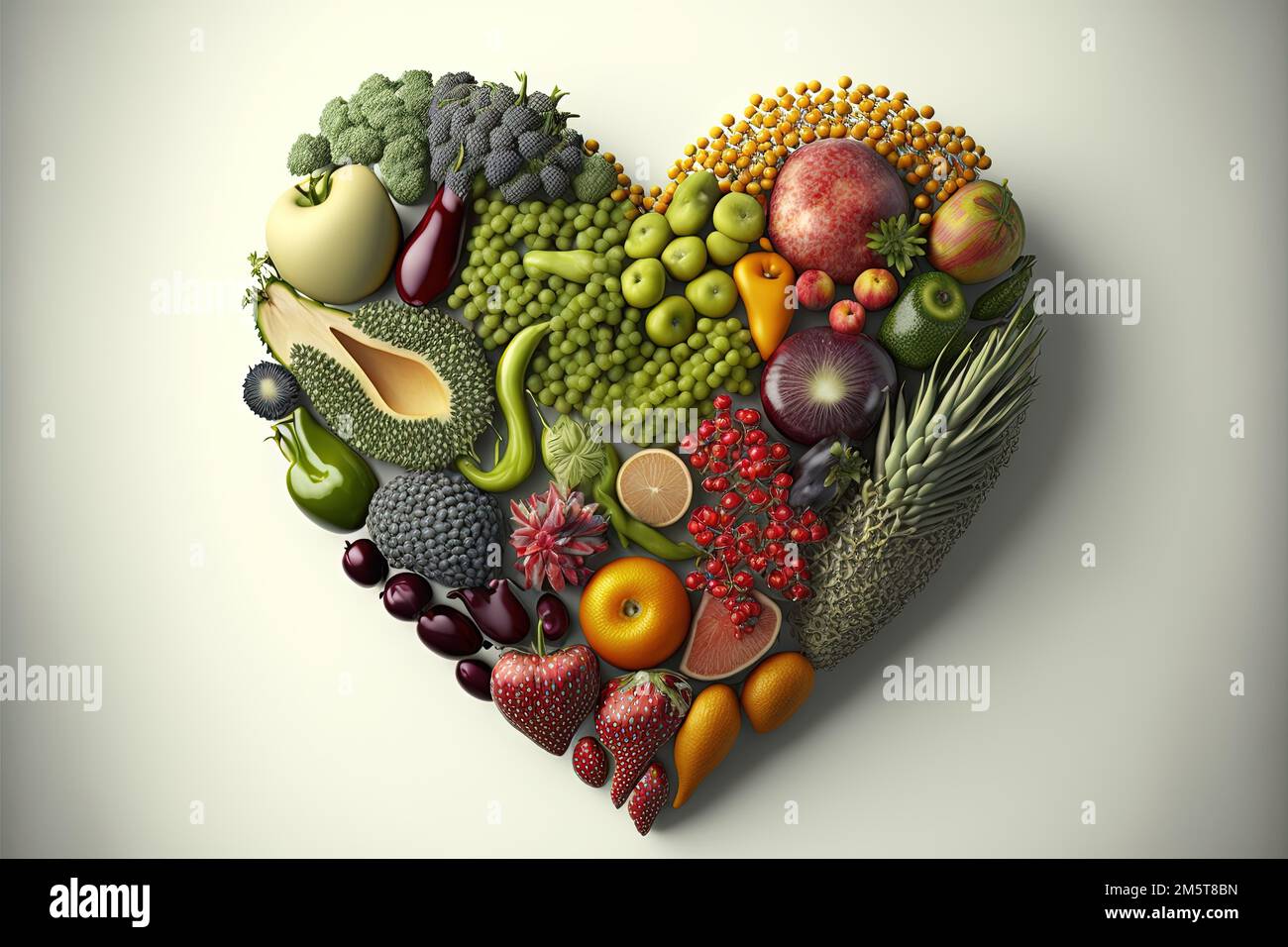 Heart love shape made from fruits and vegetables Stock Photo - Alamy