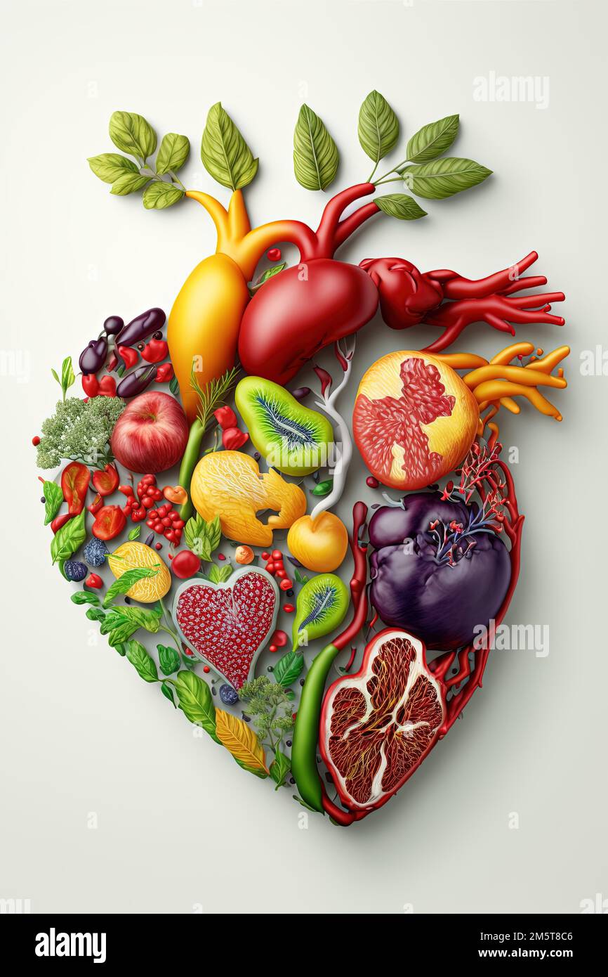 Human heart shape made from fruits and vegetables Stock Photo - Alamy