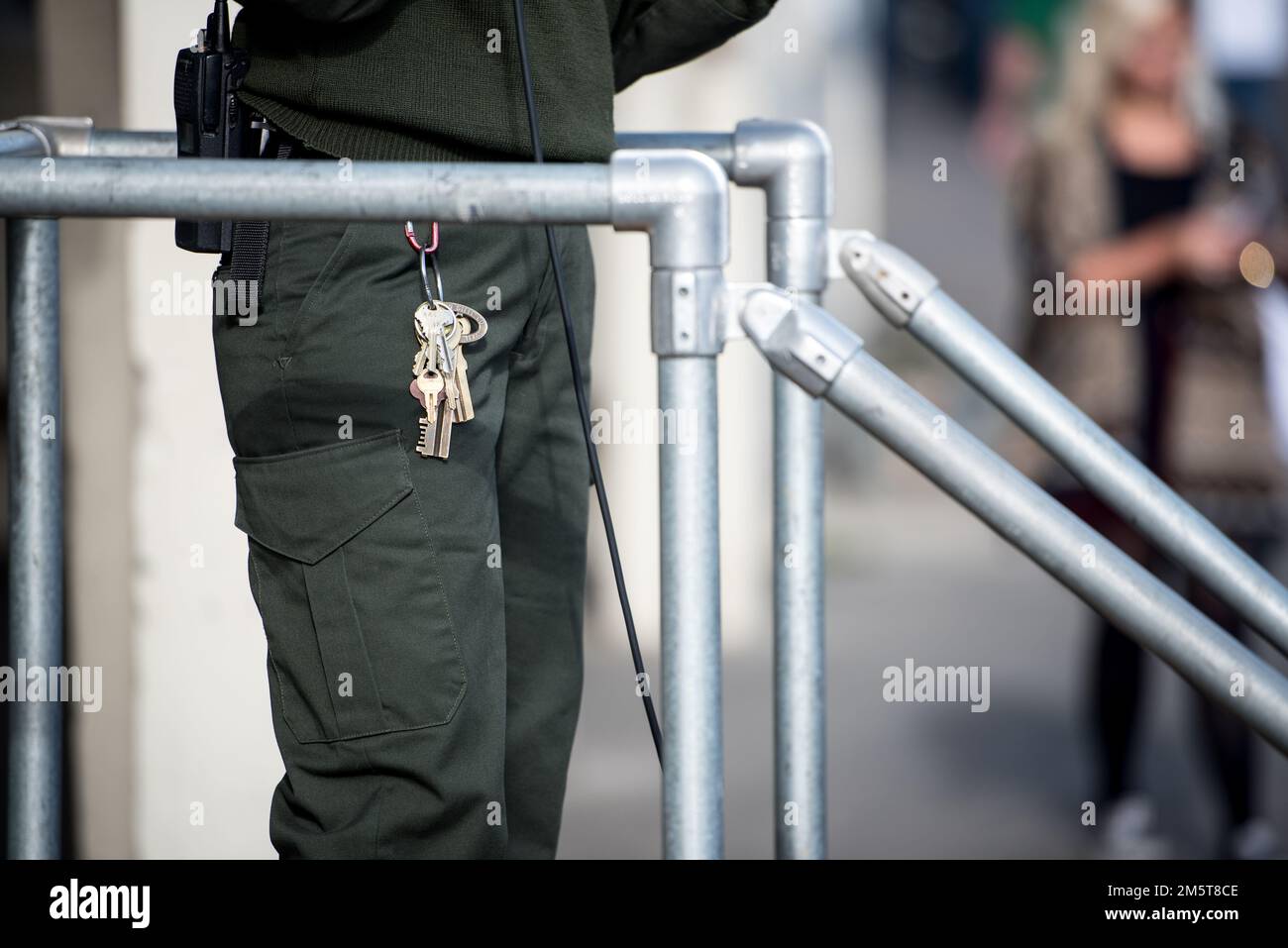 A bundle of keys hanging from the hip of a park ranger at the jail ...