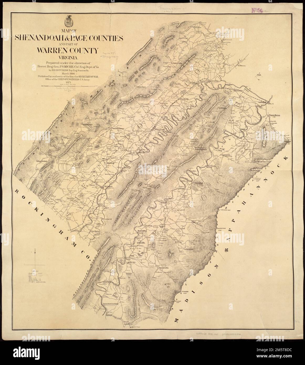 Map of Shenandoah & Page counties and part of Warren County, Virginia ...