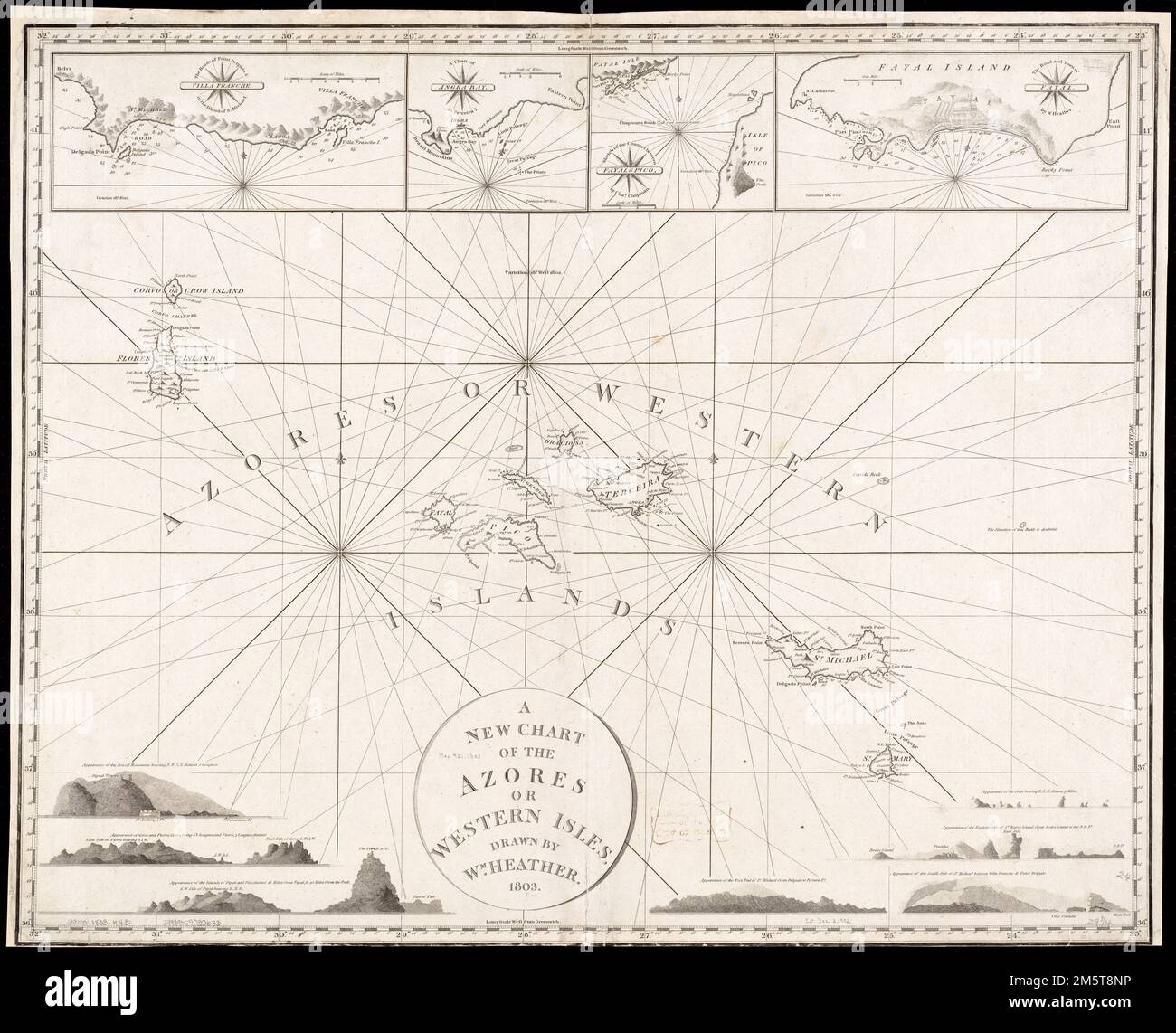 A new chart of the Azores or Western Isles. Relief shown pictorially ...