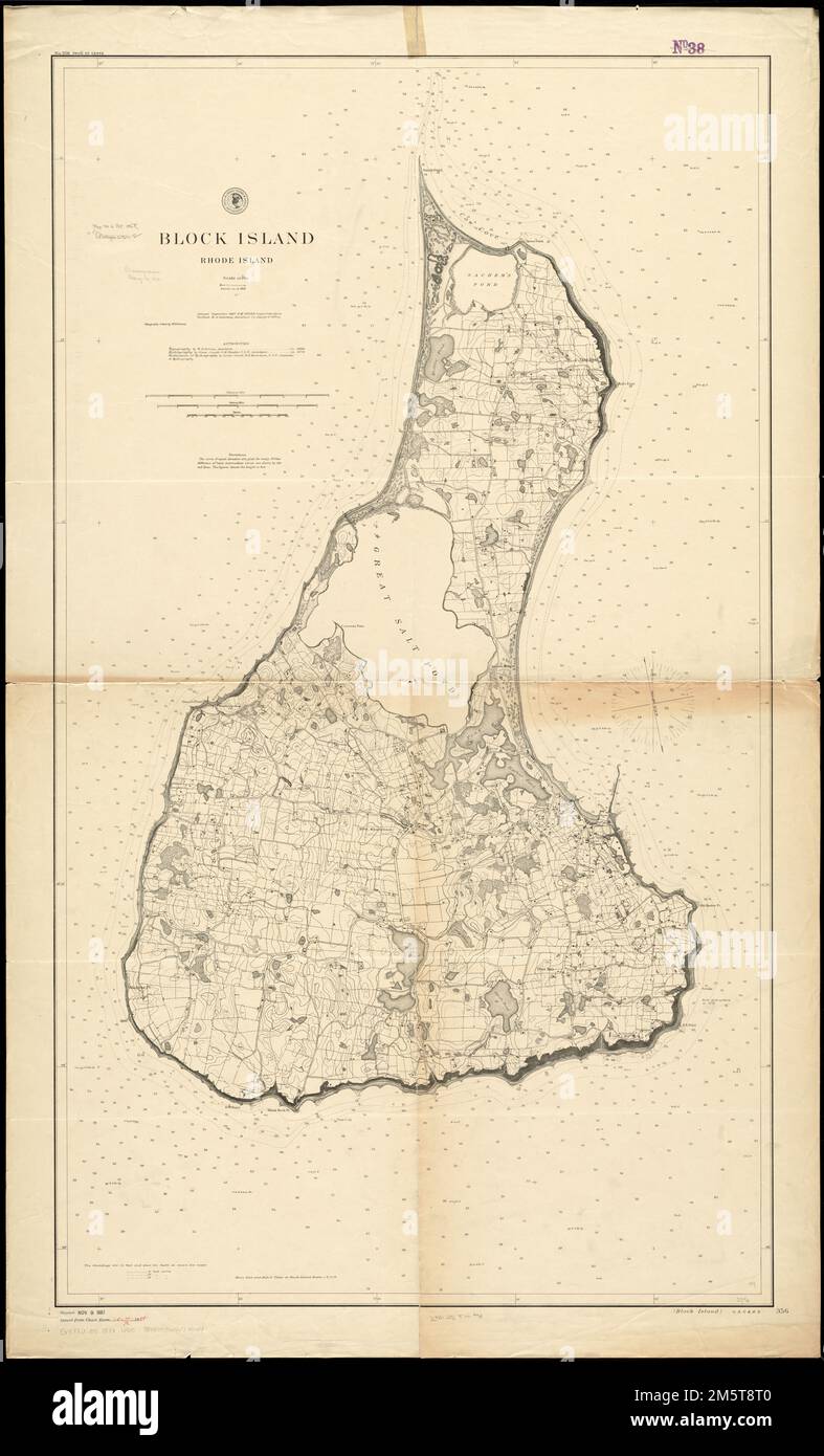 Block Island, Rhode Island. Relief shown by contours, spot heights, and ...