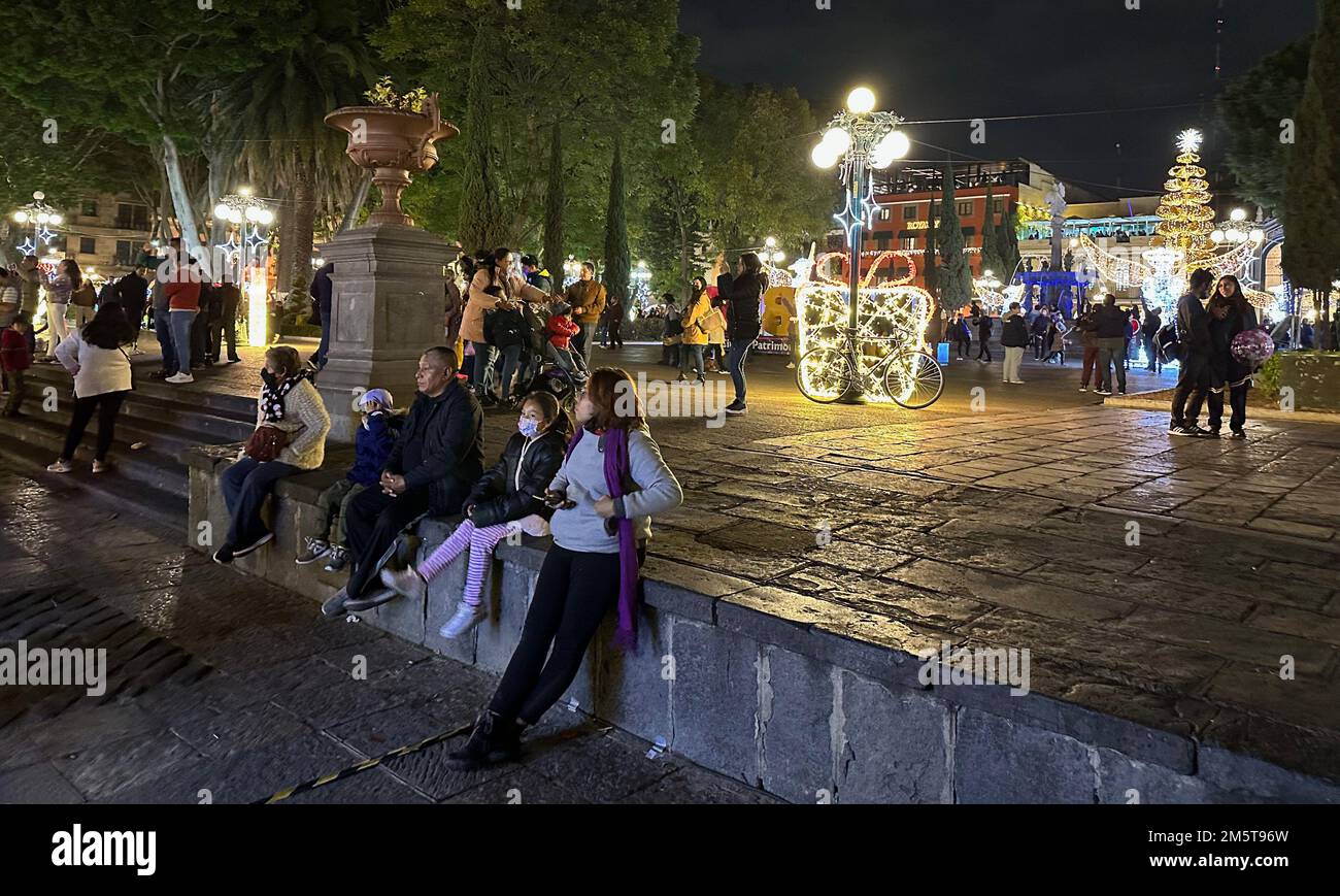 Puebla, Puebla, USA. 11th Dec, 2022. Christmas decorations bring people ...