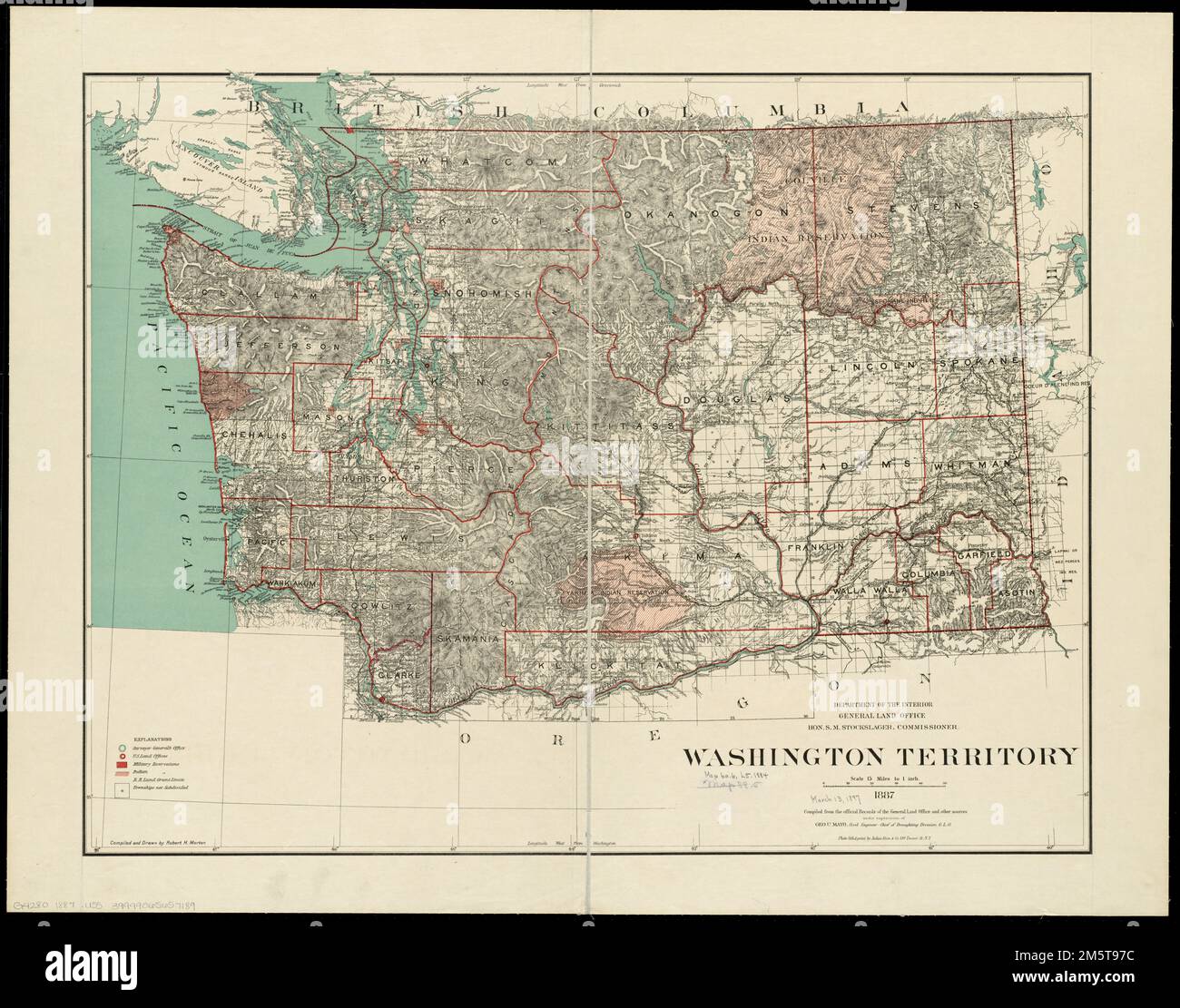 Washington Territory. Relief shown by hachures and spot heights. Prime ...