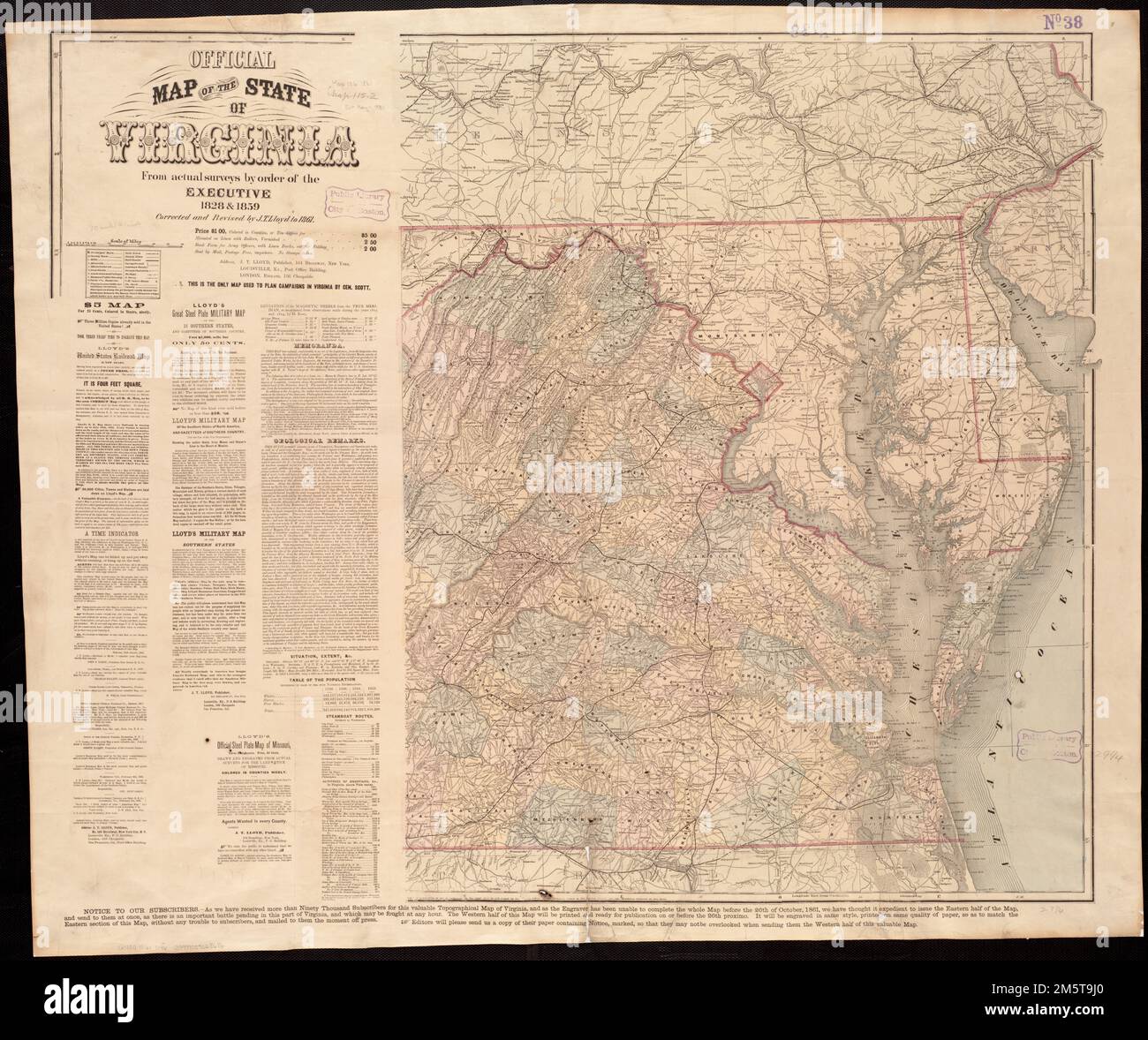 Official map of the state of Virginia : from actual surveys by order of ...