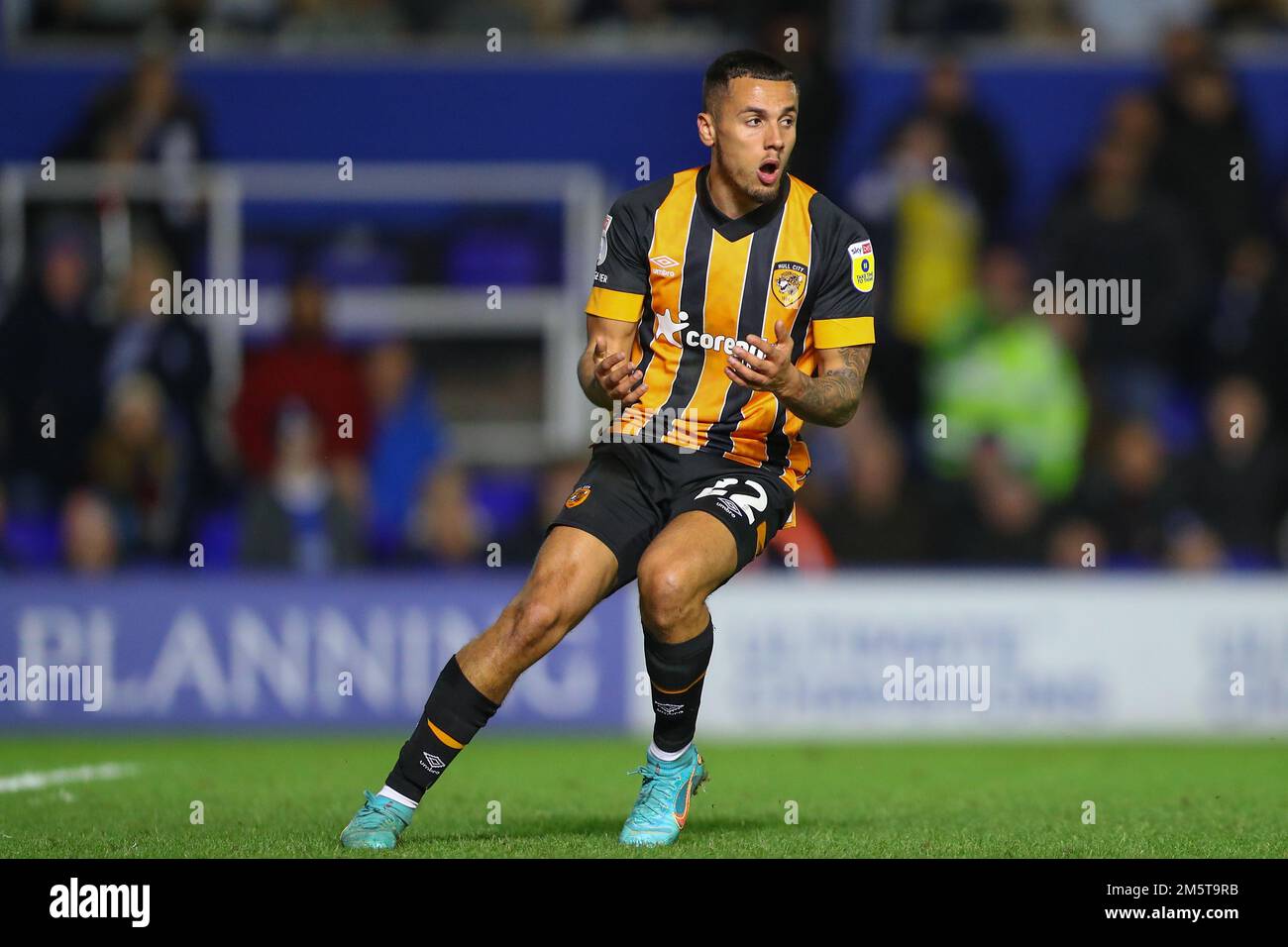 Tyler Smith #22 of Hull City reacts during the Sky Bet Championship ...