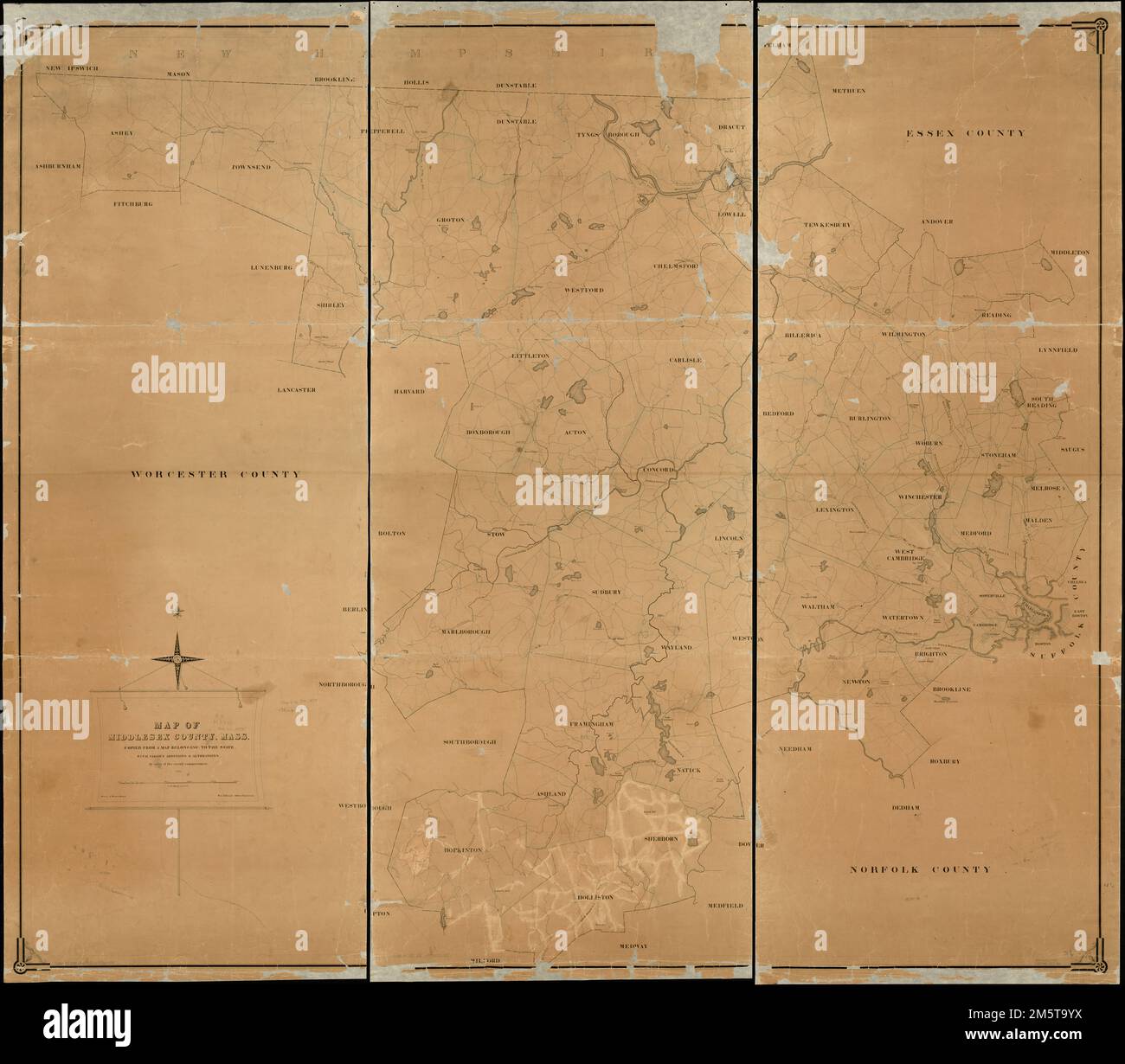 Map of Middlesex County, Mass : copied from a map belonging to the ...