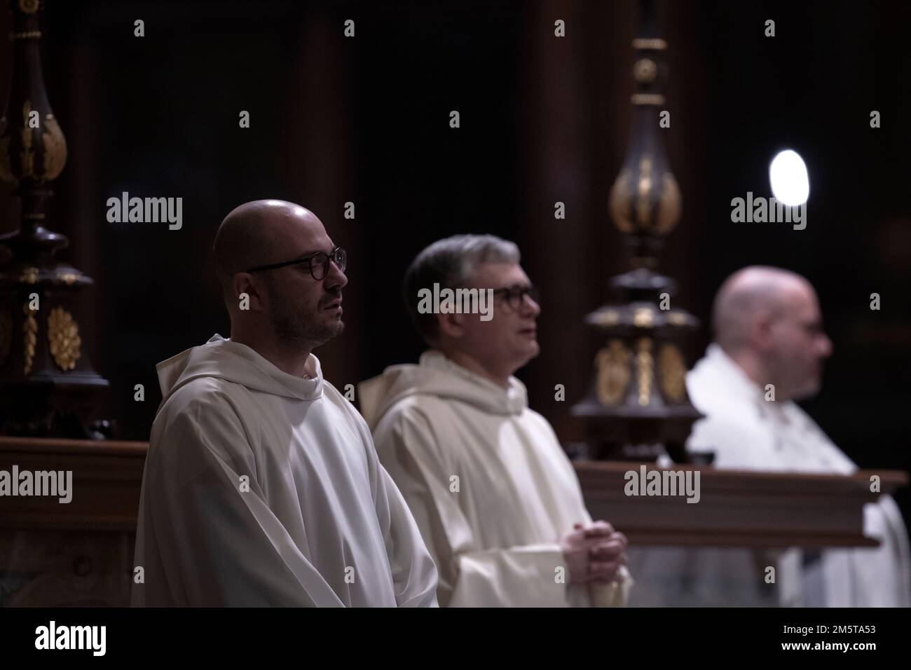 Rome, Italy, 30 december 2022. Priests attend a mass for Pope Emeritus ...