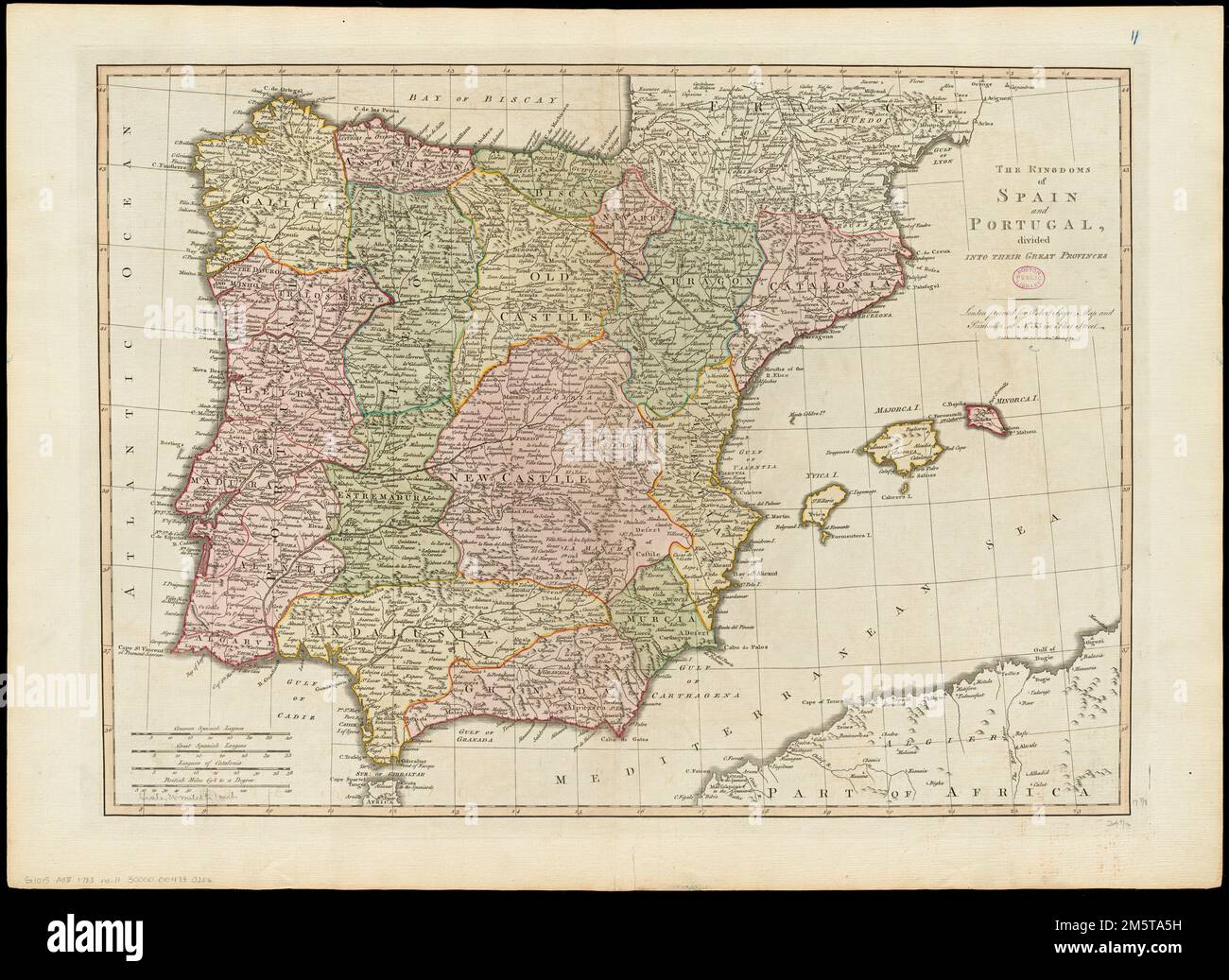 The kingdoms of Spain and Portugal, divided into their great provinces ...